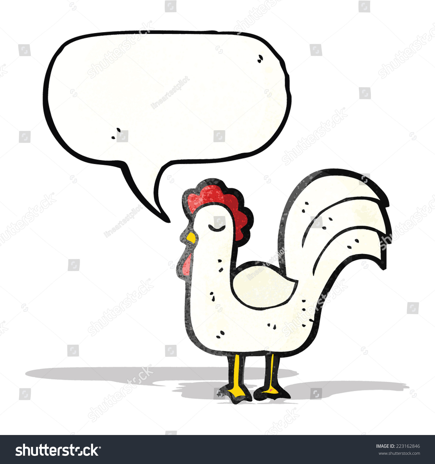 Cartoon Clucking Chicken Stock Vector (Royalty Free) 223162846