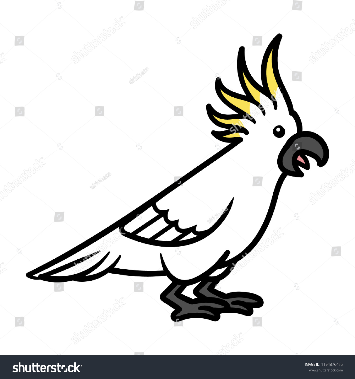 Cartoon Cockatoo Vector Stock Vector (Royalty Free) 1194876475 ...