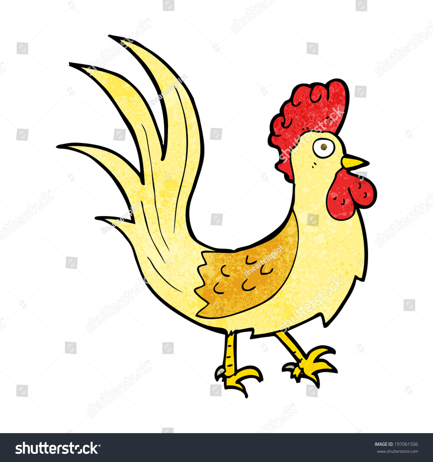 Cartoon Cockerel Stock Vector (Royalty Free) 197061506 | Shutterstock