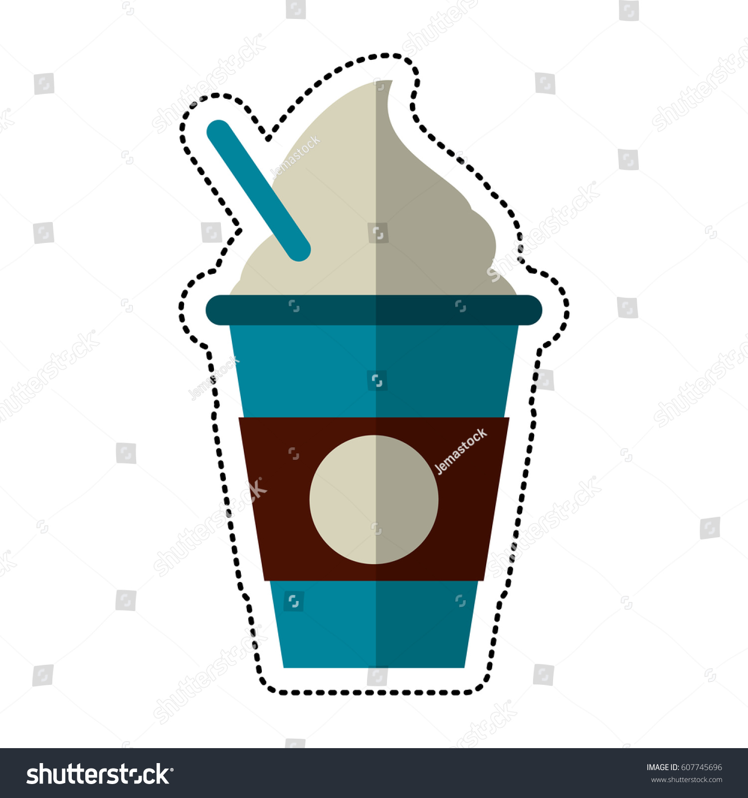 Cartoon Cold Coffee Cup Portable Stock Vector (Royalty Free) 607745696 ...