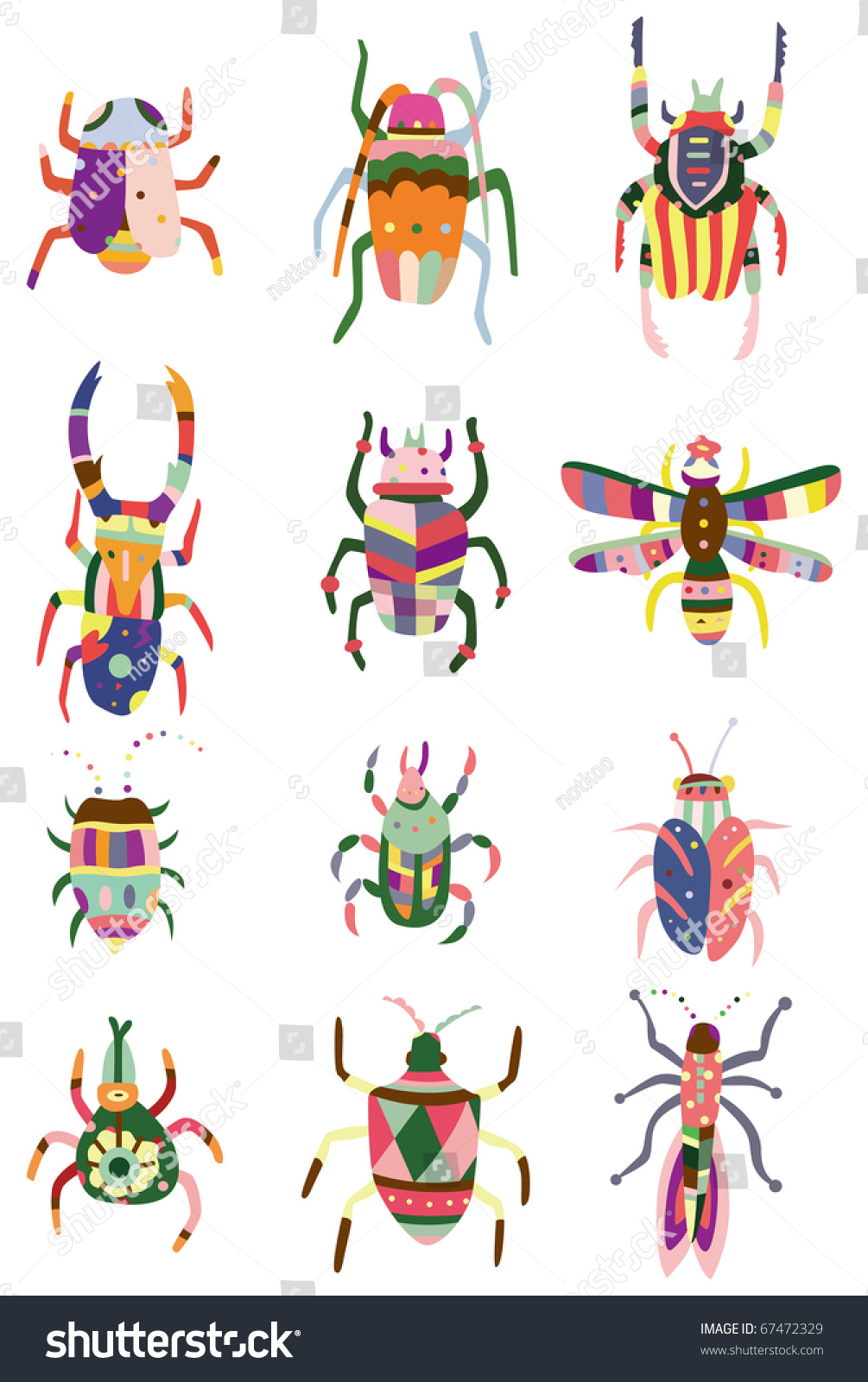 Cartoon Color Bug Icon Stock Vector (Royalty Free) 67472329