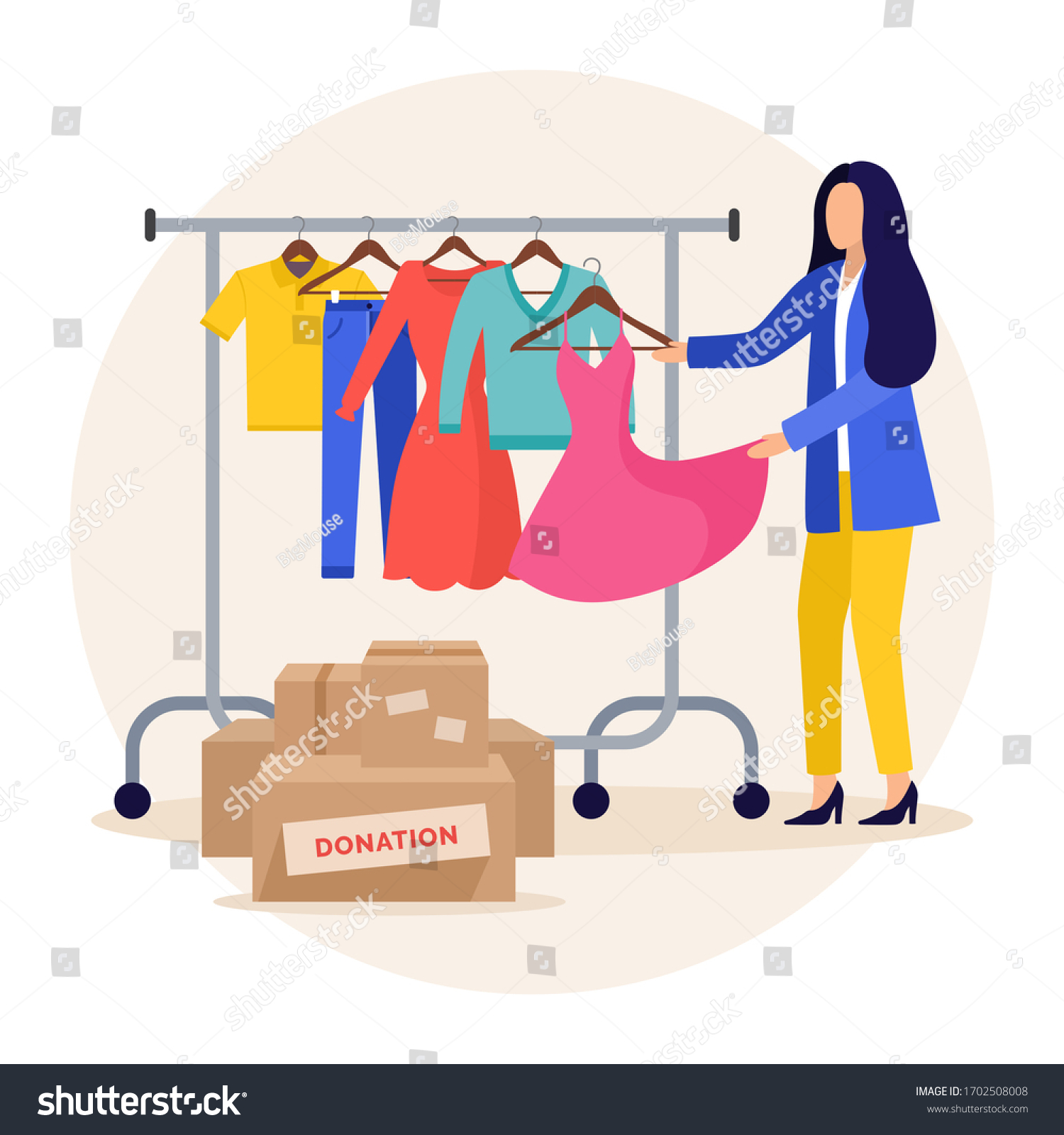 Cartoon Color Character Person Female Clothing Stock Vector (Royalty ... Cartoon Color Character Person Female Clothing Stock Vector (Royalty ...