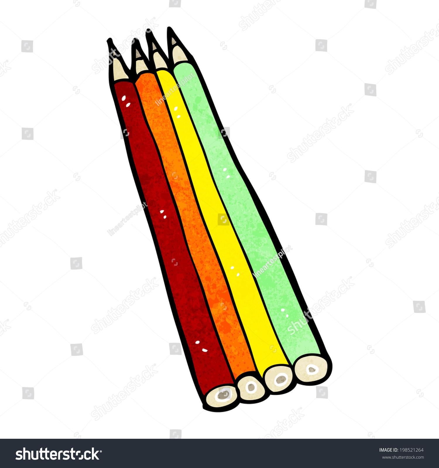 Cartoon Colored Pencils Stock Vector (Royalty Free) 198521264 ...