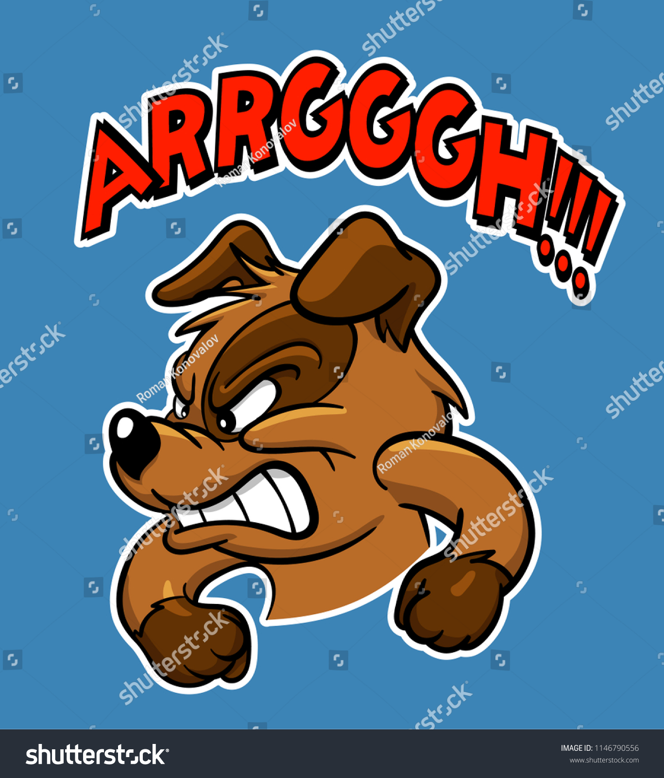 Cartoon Comic Angry Dog Stock Vector (Royalty Free) 1146790556