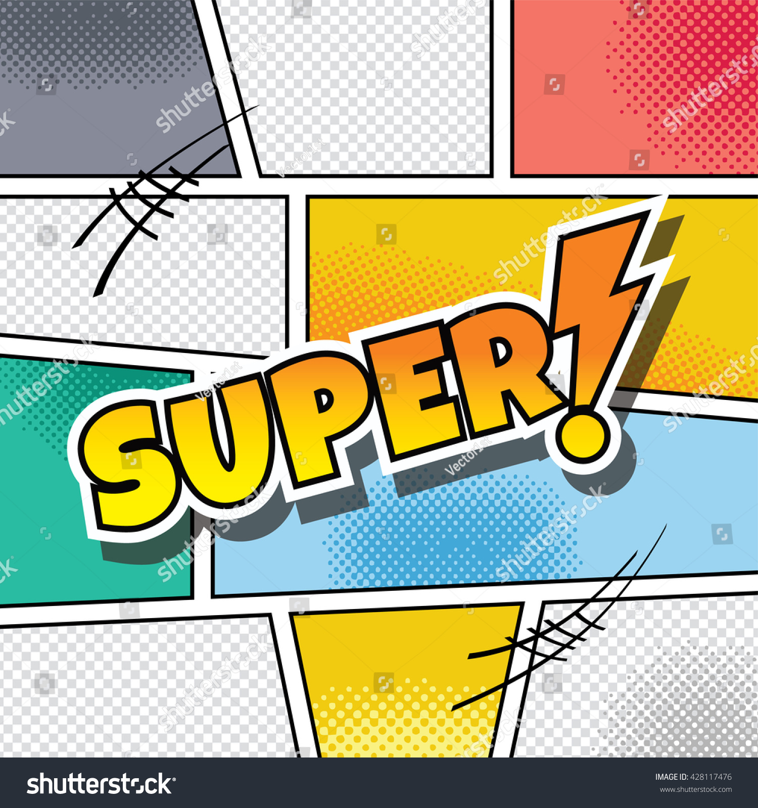 Cartoon Comic Book Template Theme Vector 库存矢量图（免版税）428117476 | Shutterstock