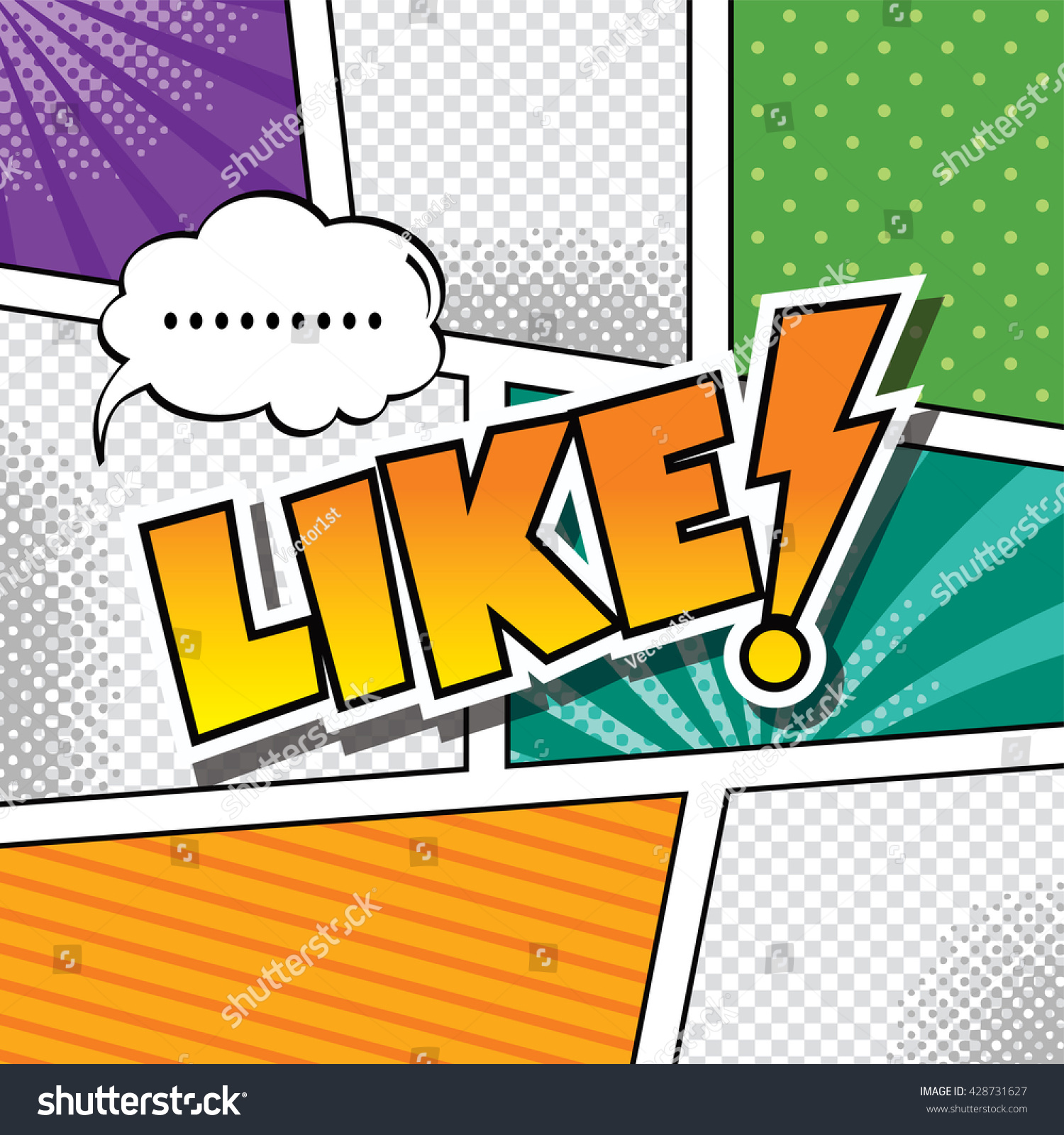 Cartoon Comic Book Template Theme Vector Stock Vector (Royalty Free ...