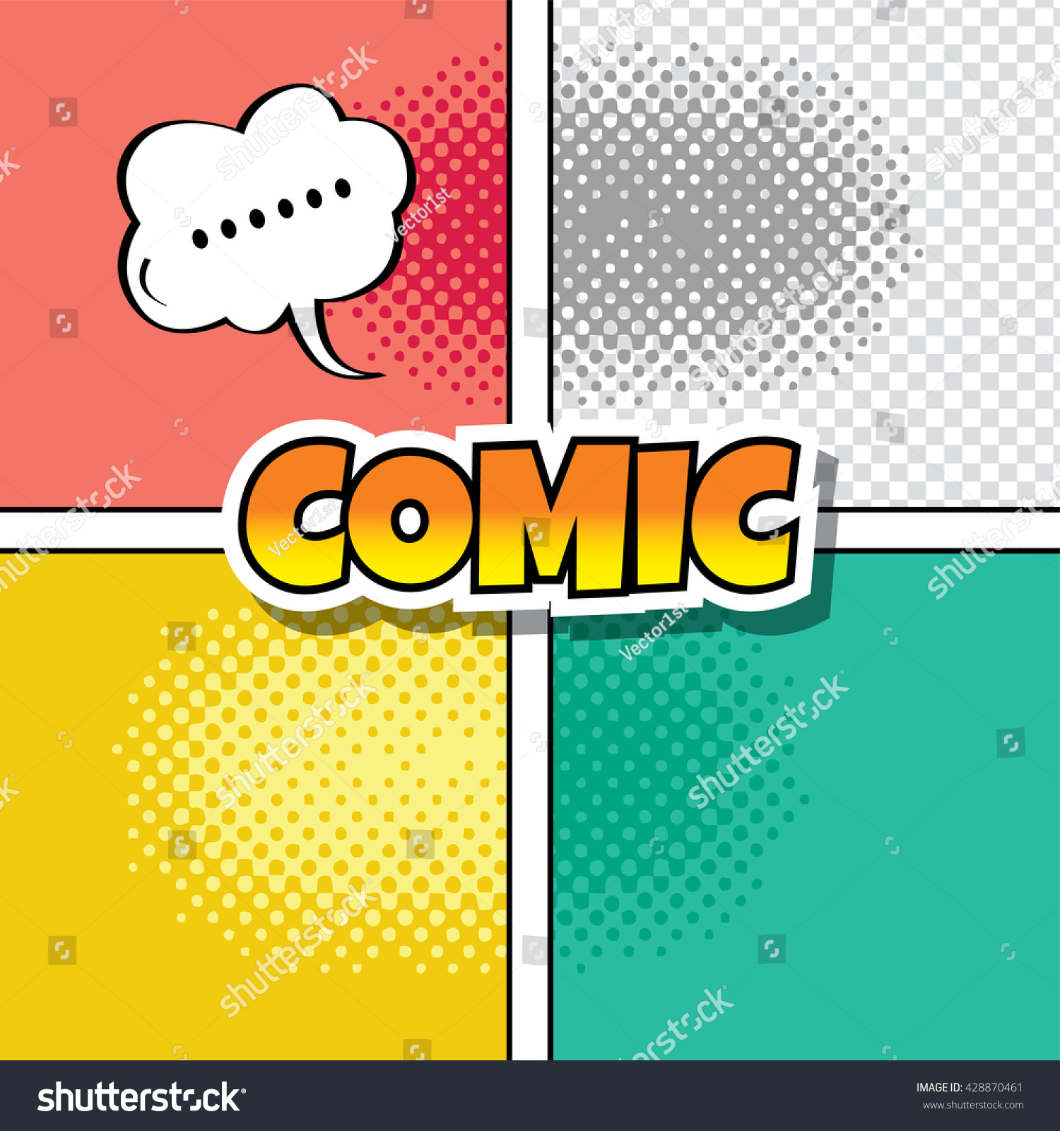 Cartoon Comic Book Template Theme Vector Stock Vector (Royalty Free ...