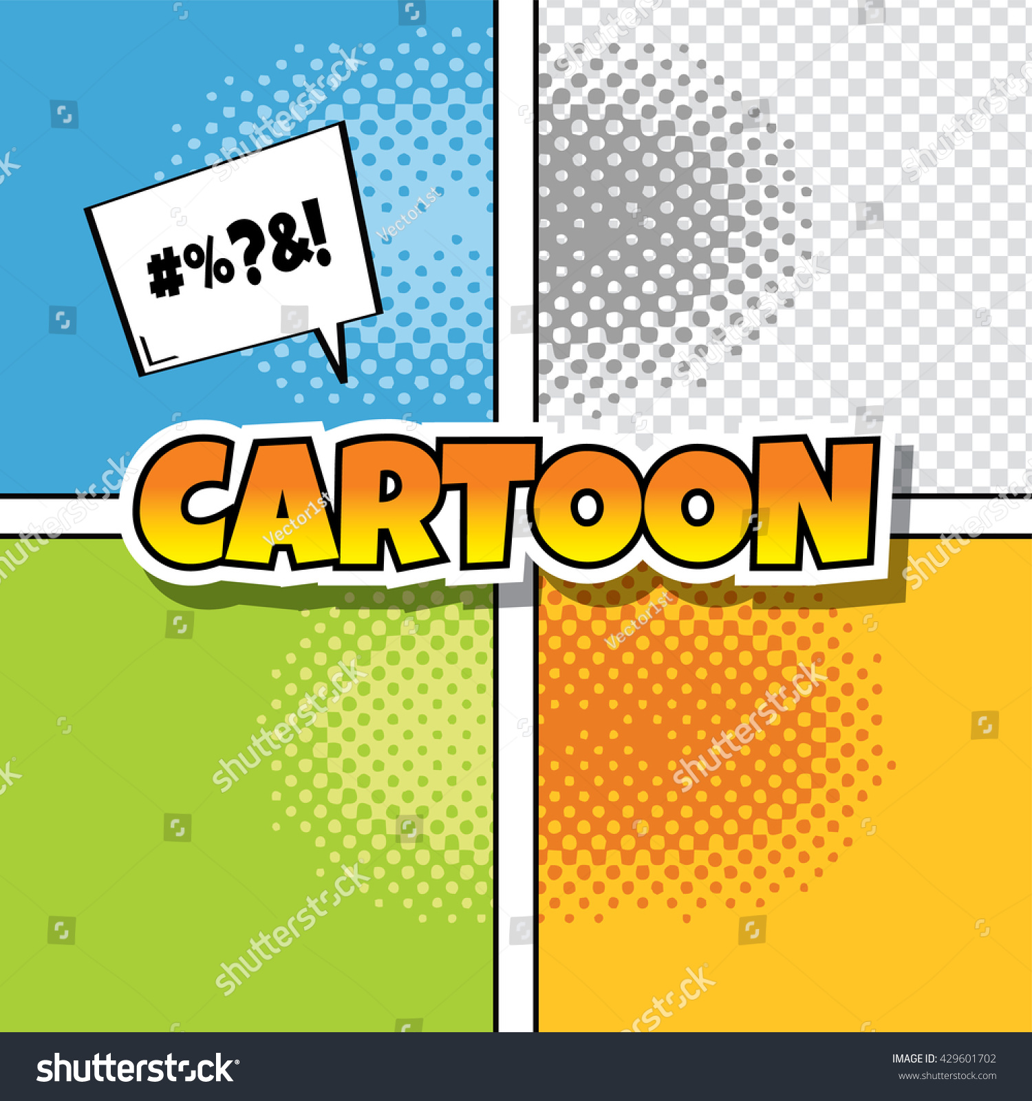 Cartoon Comic Book Template Theme Vector: เวกเตอร์สต็อก (ปลอดค่า ...