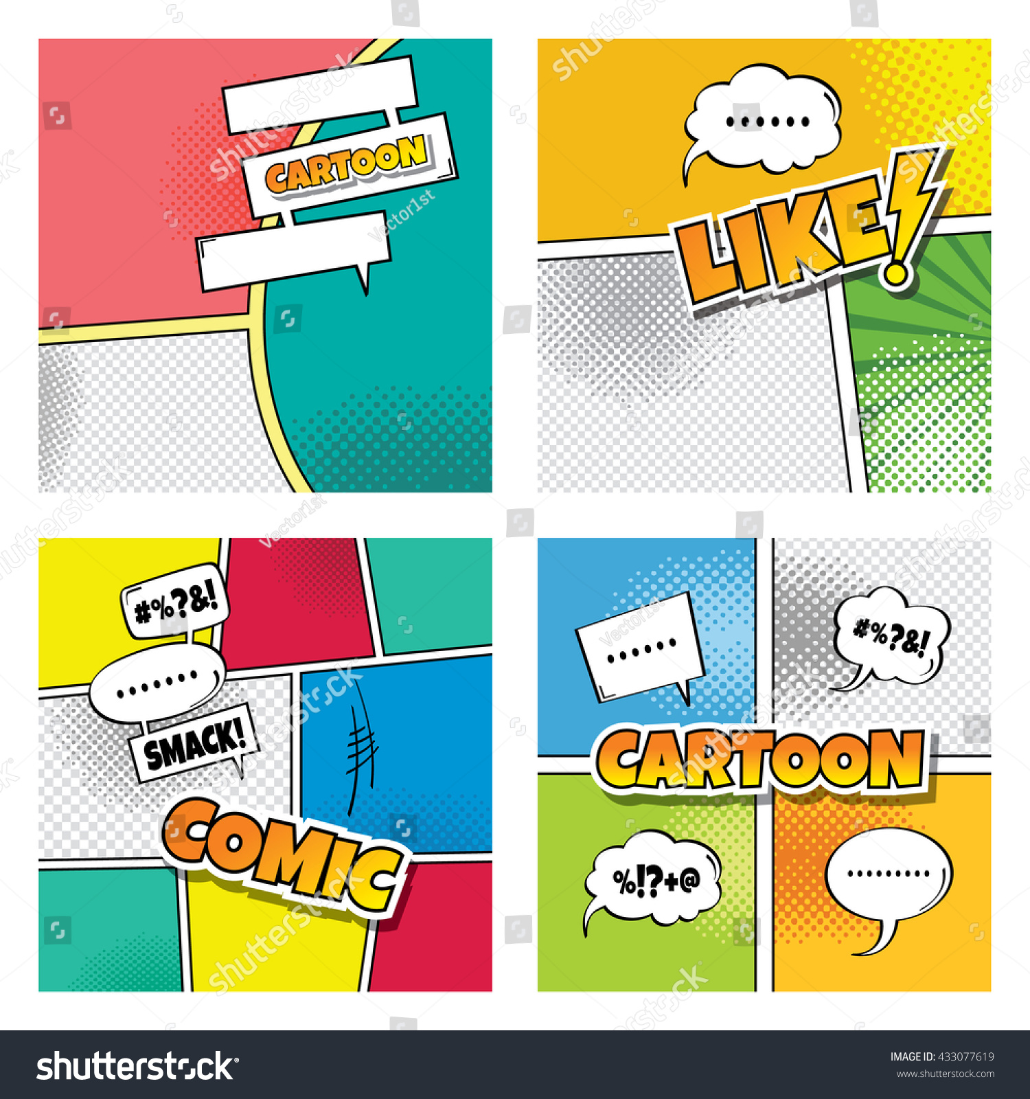 Cartoon Comic Book Template Theme Vector 库存矢量图（免版税）433077619 | Shutterstock