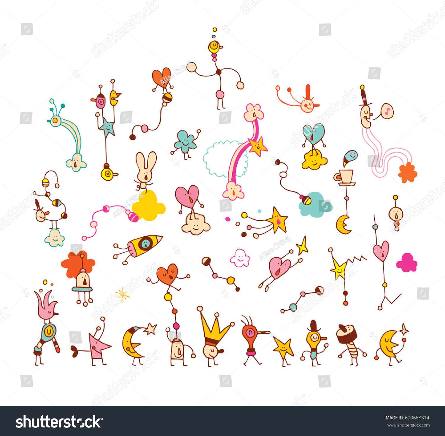 Cartoon Comic Characters Group Illustration Stock Vector (Royalty Free ...