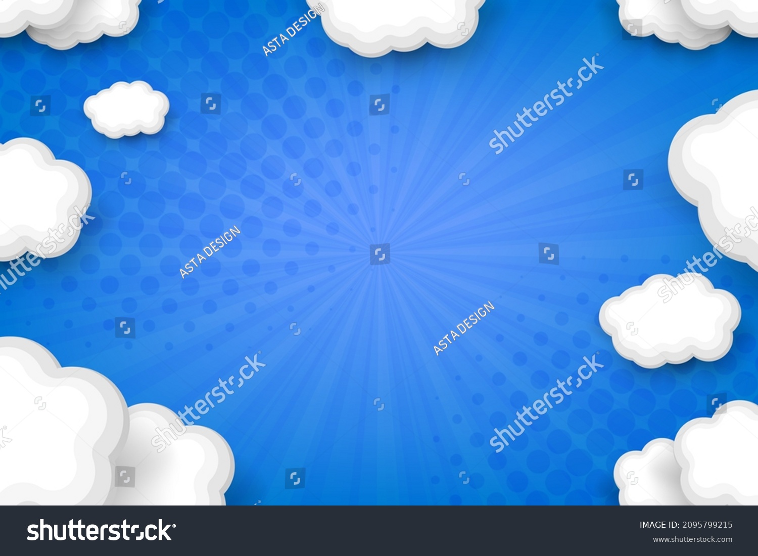 Cartoon Comic Cloud Copy Space Background: เวกเตอร์สต็อก (ปลอดค่า ...