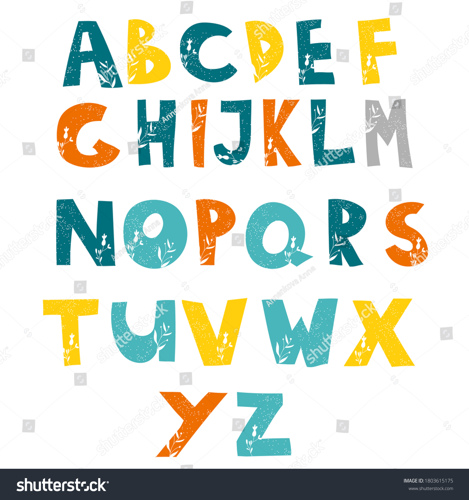 Cartoon Comic Doodle Font Alphabet Vector Stock Vector Royalty Free