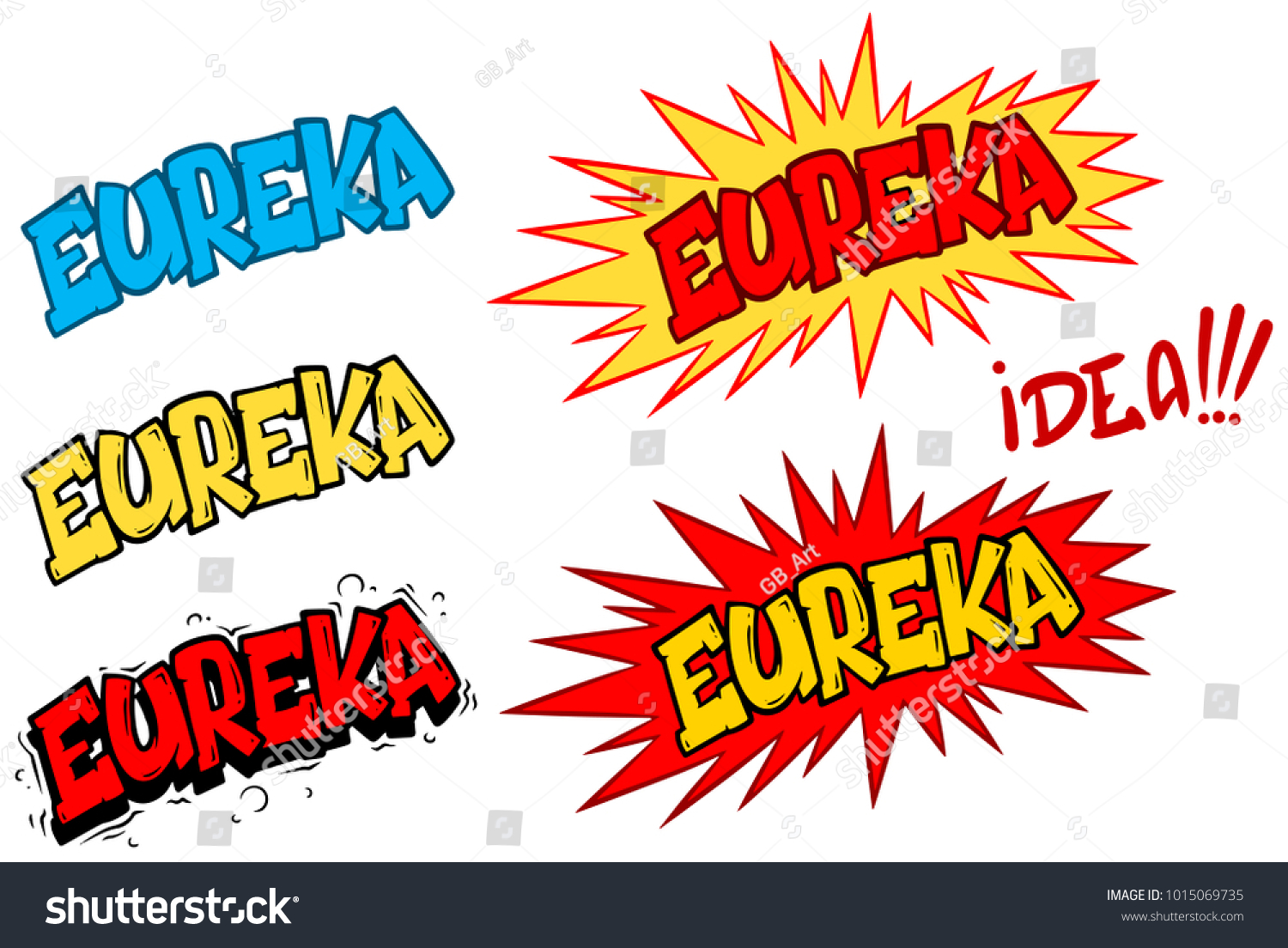 Cartoon Comic Eureka Speech Effects Splashes: vector de stock (libre de ...