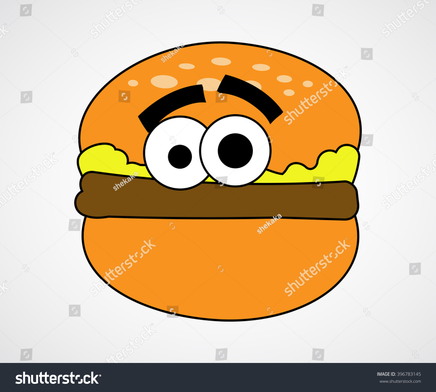 Cartoon Comic Hamburger Vector Symbol Isolated Stock Vector (Royalty ...