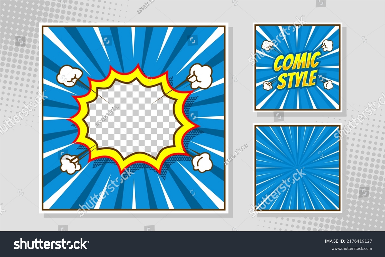Cartoon Comic Post Social Media Template Stock Vector (Royalty Free ...