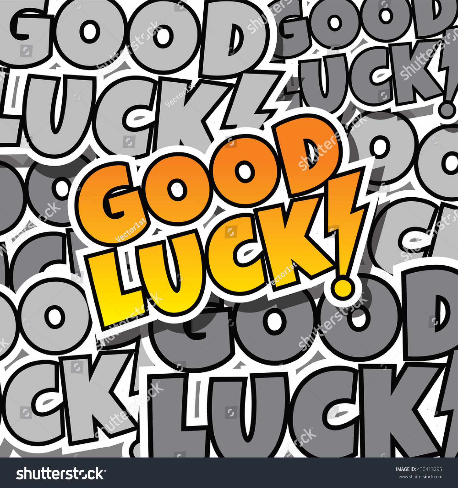 Cartoon Comic Text Good Luck Template: เวกเตอร์สต็อก (ปลอดค่าลิขสิทธิ์ ...