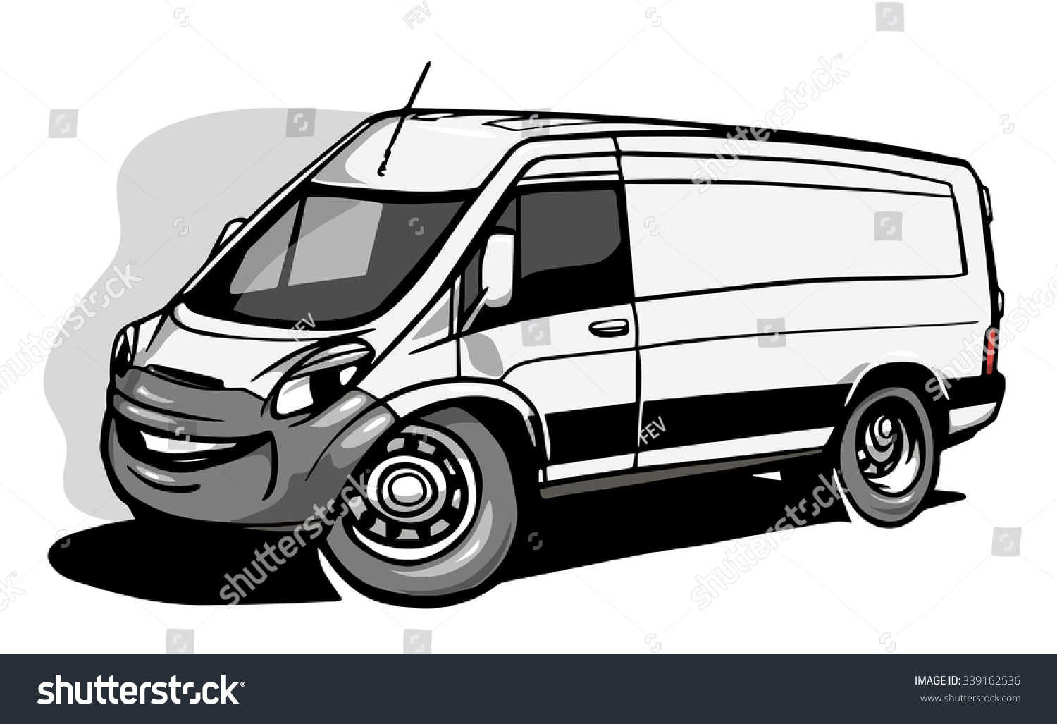 Cartoon Commercial Van Stock Vector (Royalty Free) 339162536