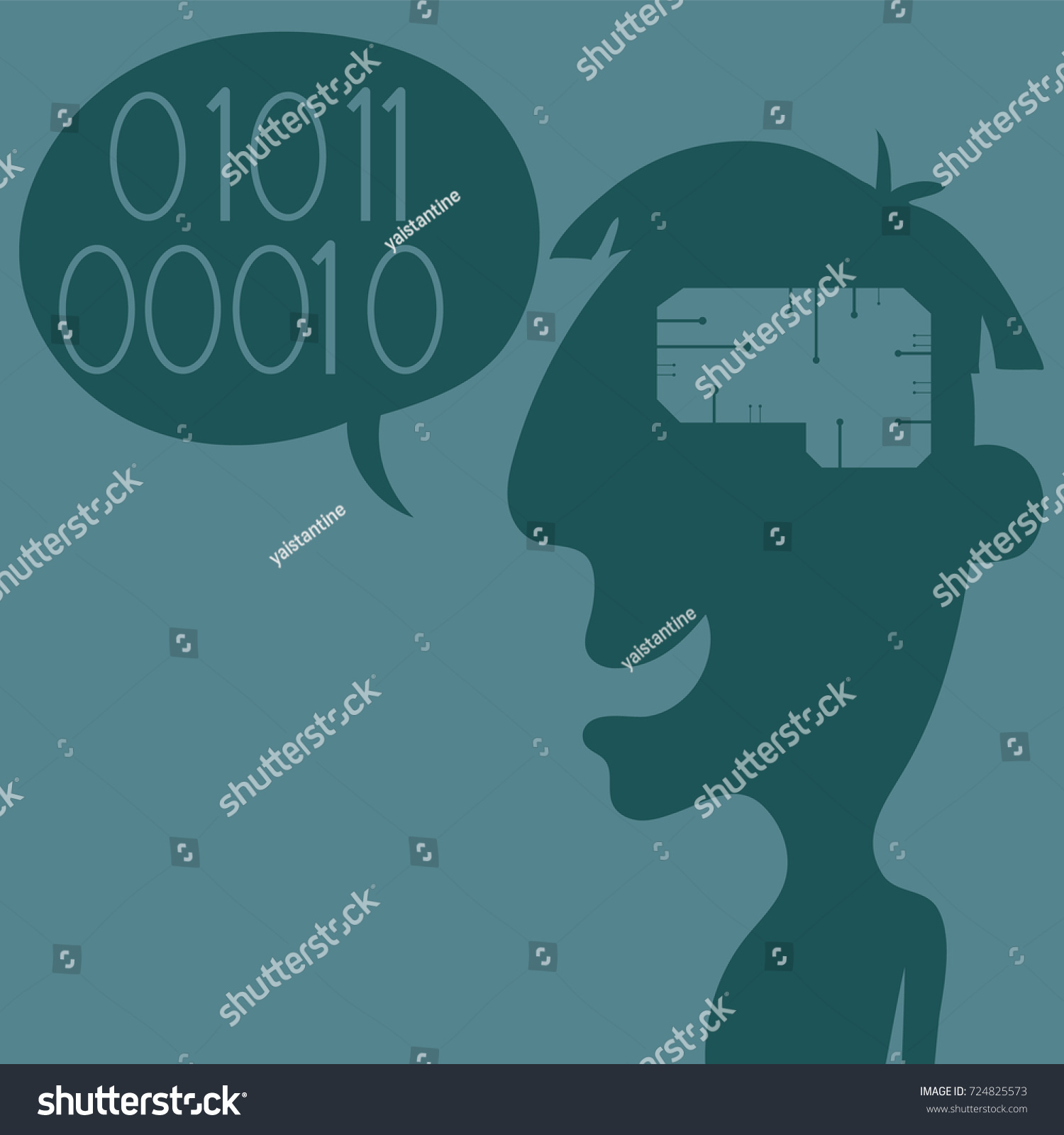 Cartoon Computer Geek Brain Chip Stock Vector (Royalty Free) 724825573 ...