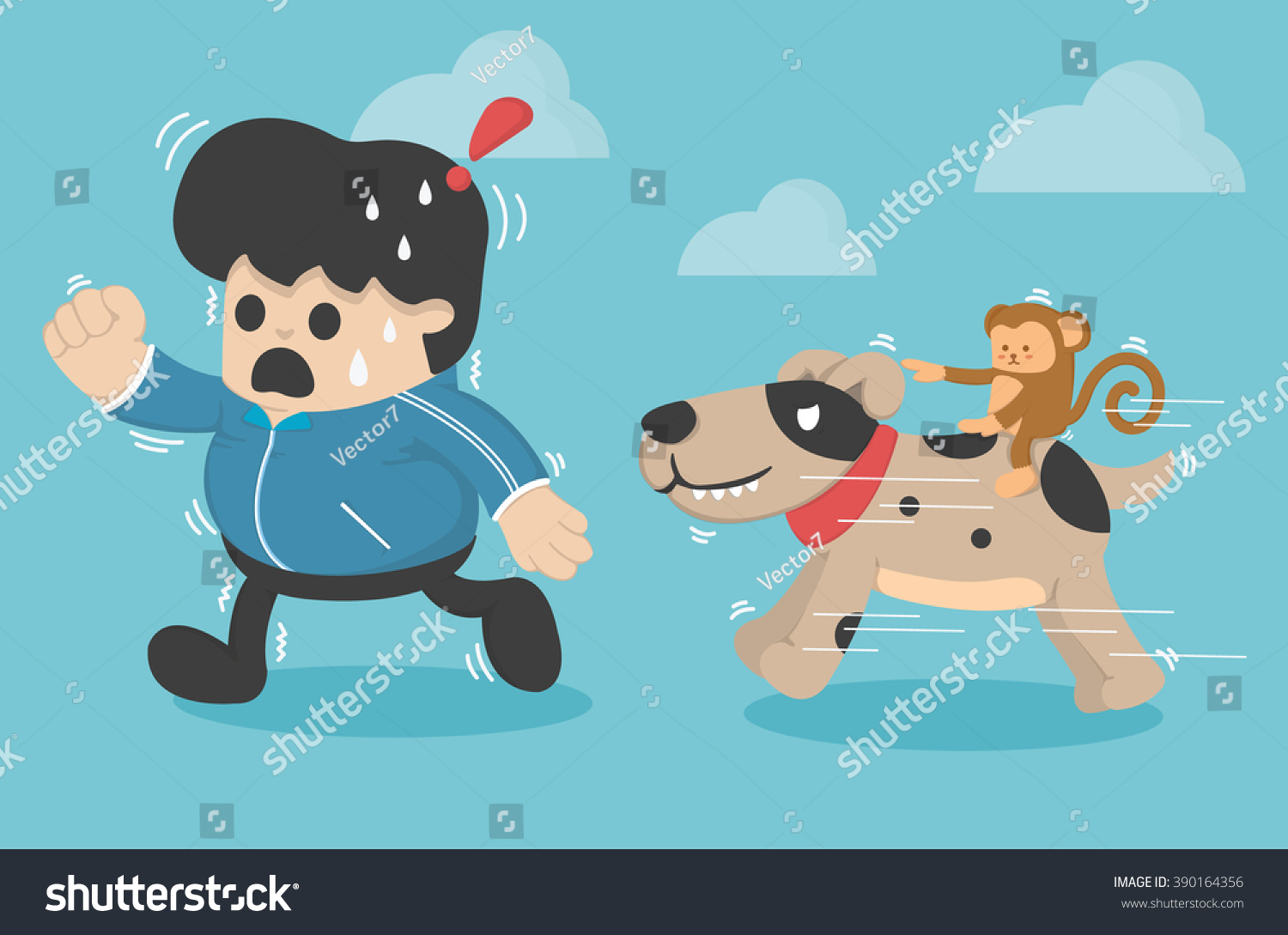Cartoon Concept Exerciserun Stock Vector (Royalty Free) 390164356 ...