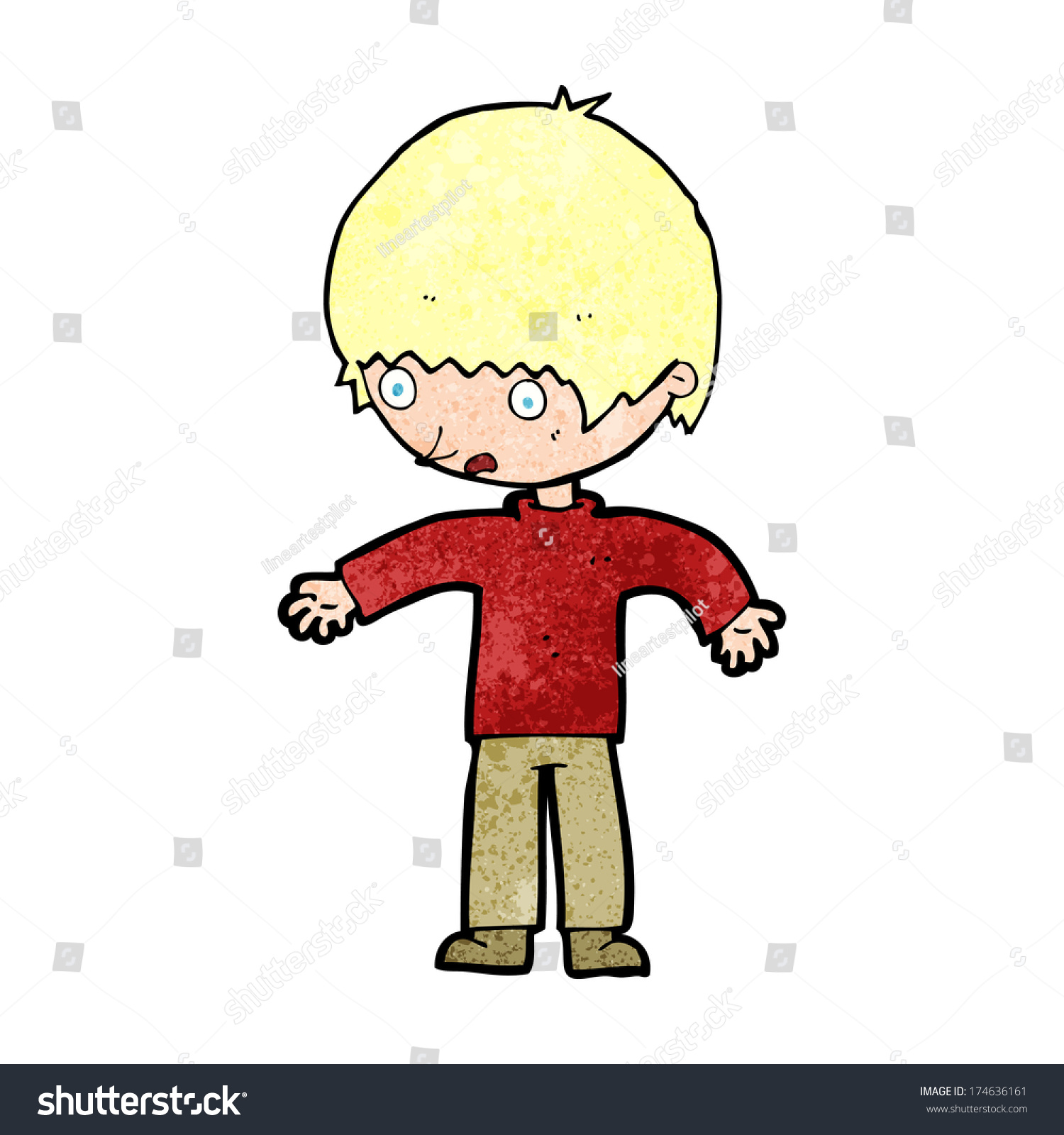 Cartoon Confused Boy Stock Vector (Royalty Free) 174636161 | Shutterstock
