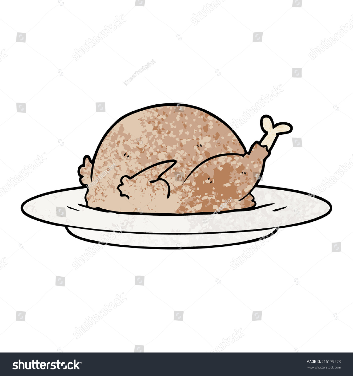 Cartoon Cooked Turkey Stock Vector (Royalty Free) 716179573 | Shutterstock