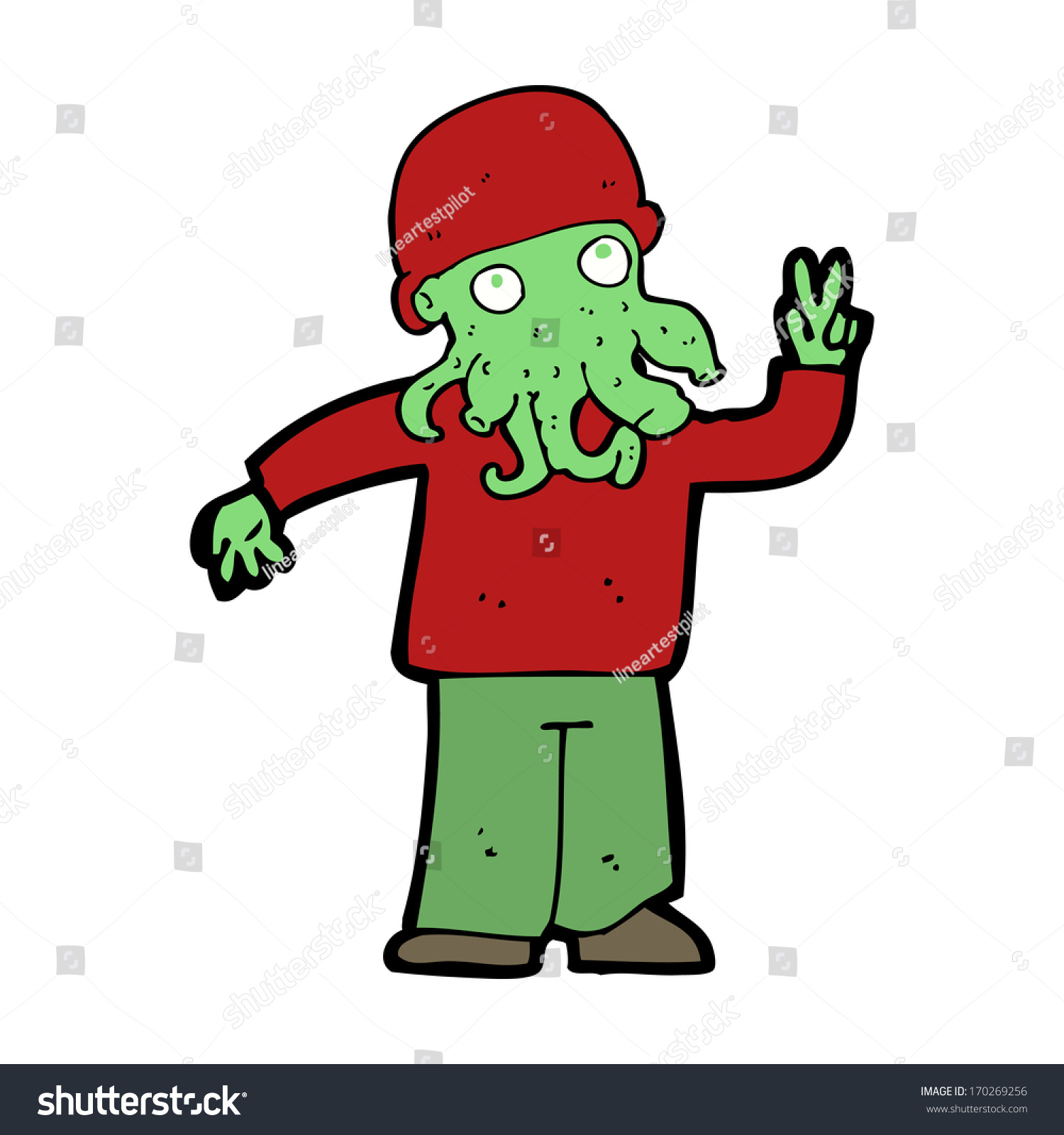 Cartoon Cool Alien Stock Vector (Royalty Free) 170269256 | Shutterstock