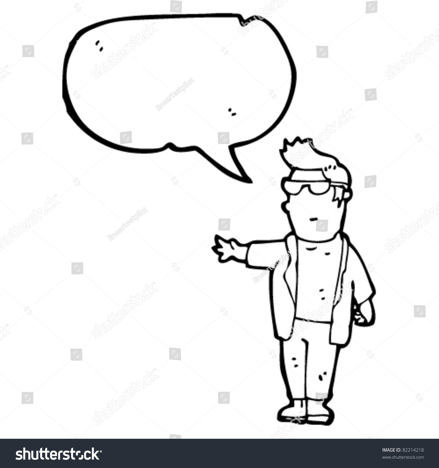 Cartoon Cool Guy Pointing Talking Stock Vector (Royalty Free) 82214218