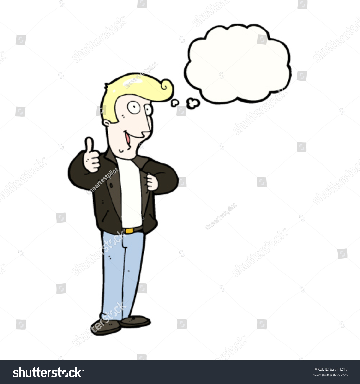 Cartoon Cool Guy Thinking Stock Vector (Royalty Free) 82814215