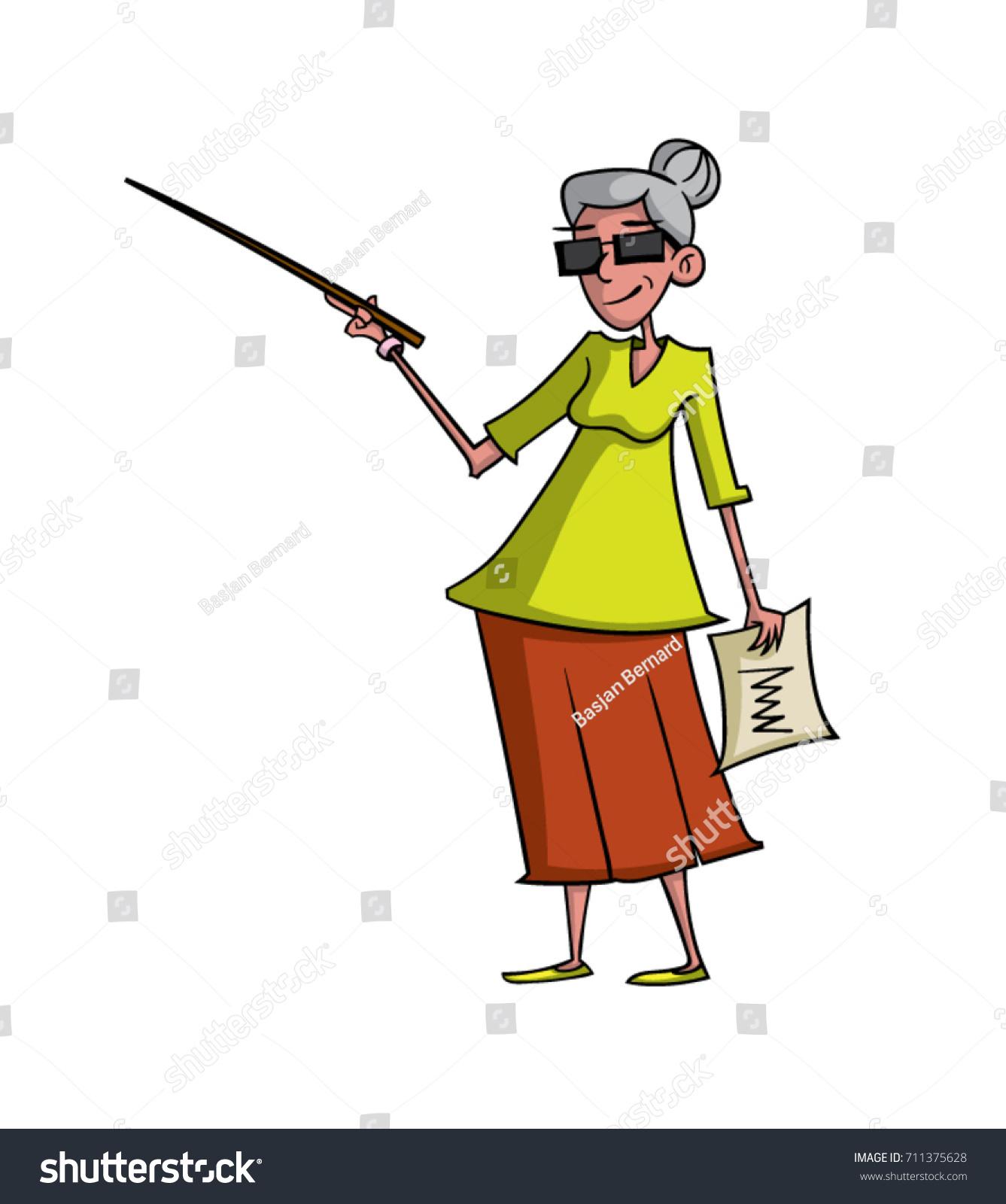 Cartoon Cool Teacher Stock Vector (Royalty Free) 711375628