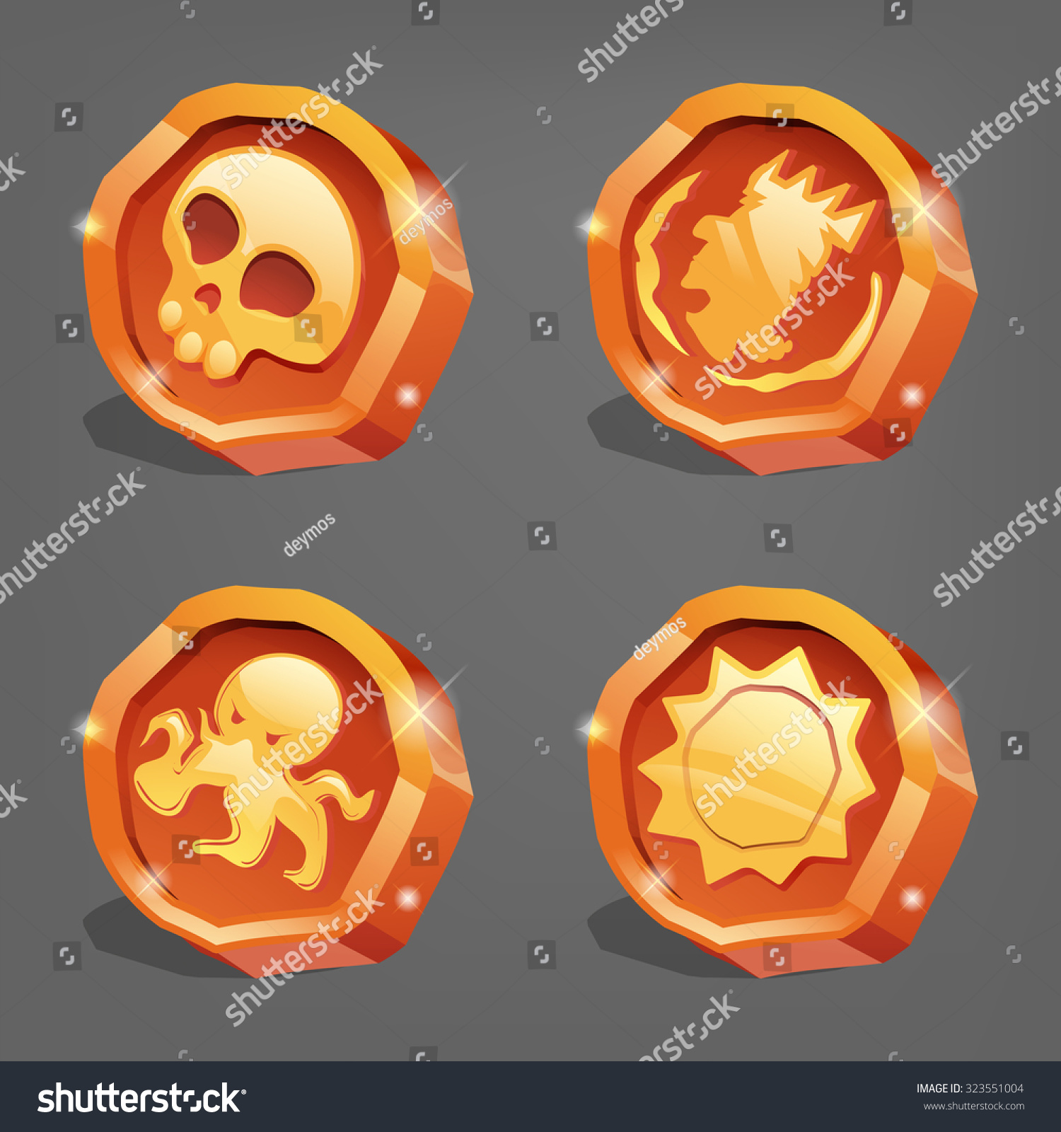 Cartoon Copper Coins Vector Illustration Stock Vector (Royalty Free ...