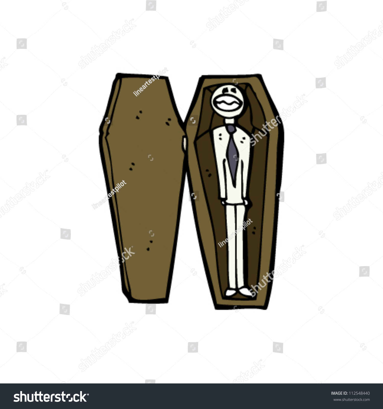 Cartoon Corpse Coffin Stock Vector (Royalty Free) 112548440