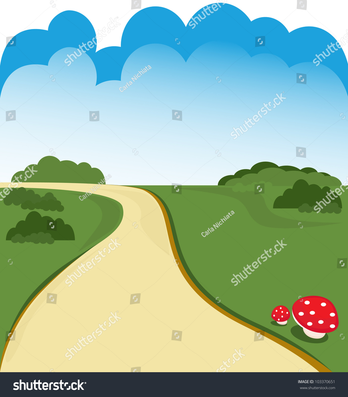 Cartoon Country Road Background Vector Stock Vector (Royalty Free ...