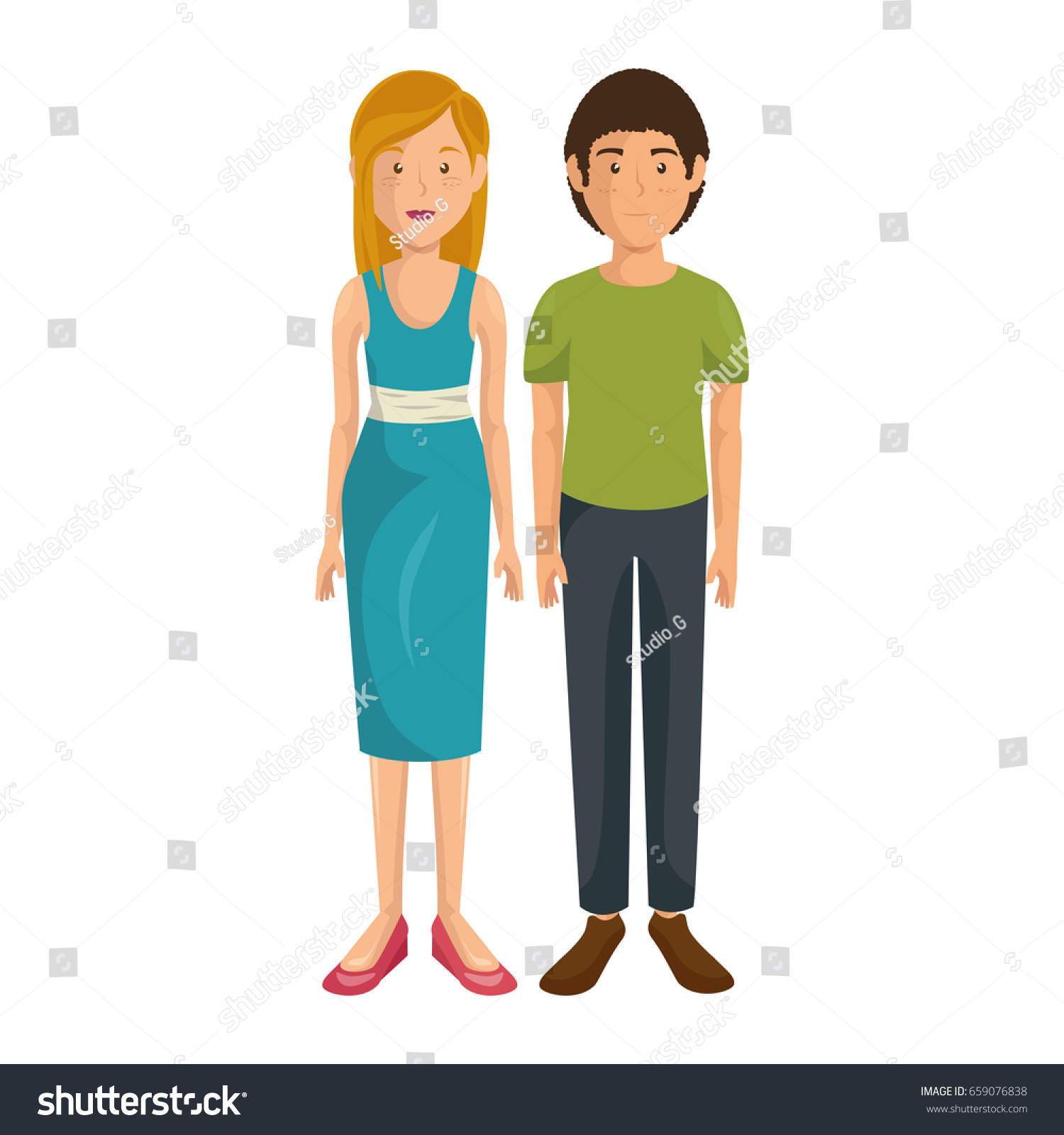 Vektor Stok Cartoon Couple Icon (Tanpa Royalti) 659076838 | Shutterstock
