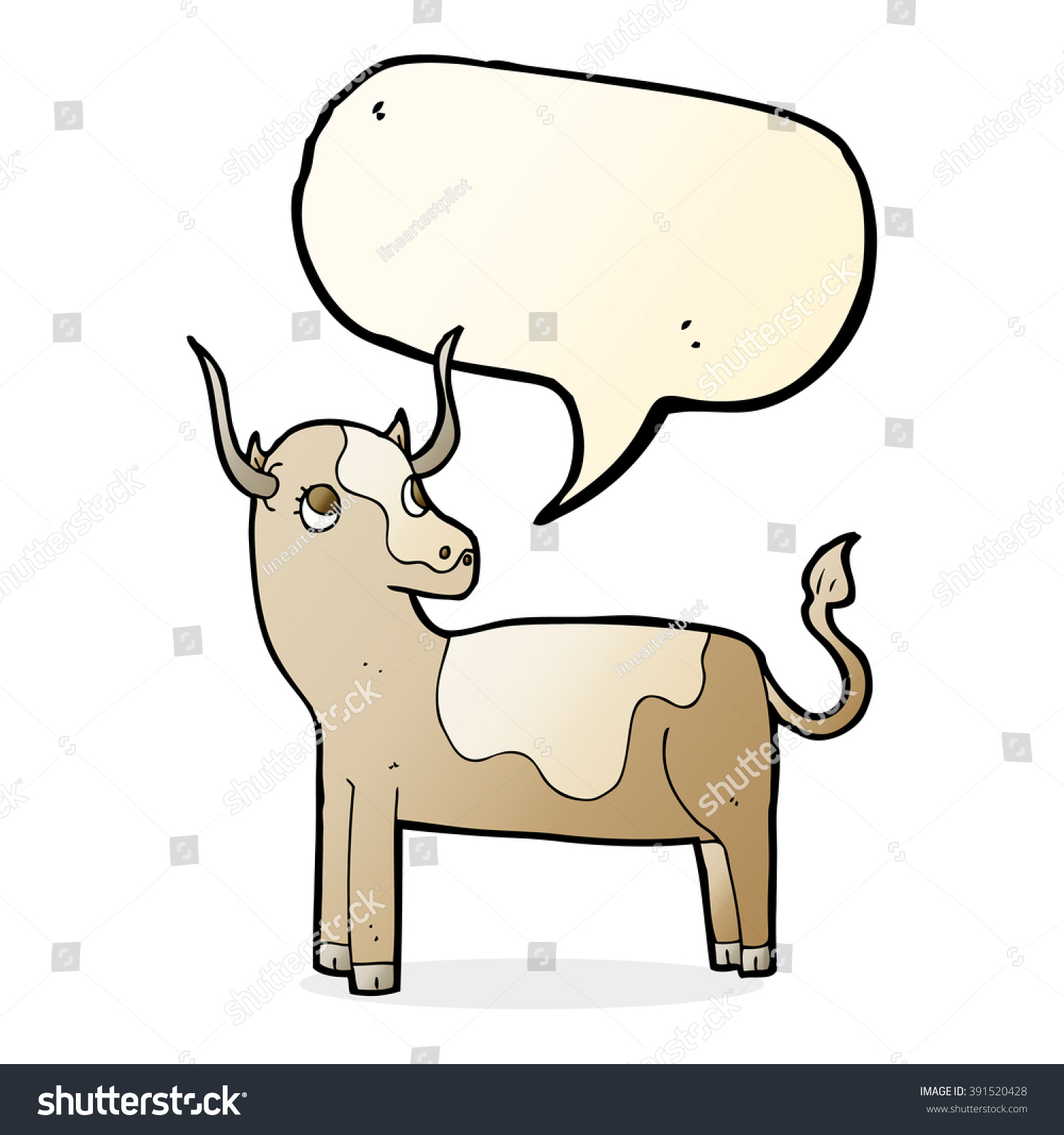 Cartoon Cow Speech Bubble Stock Vector (Royalty Free) 391520428