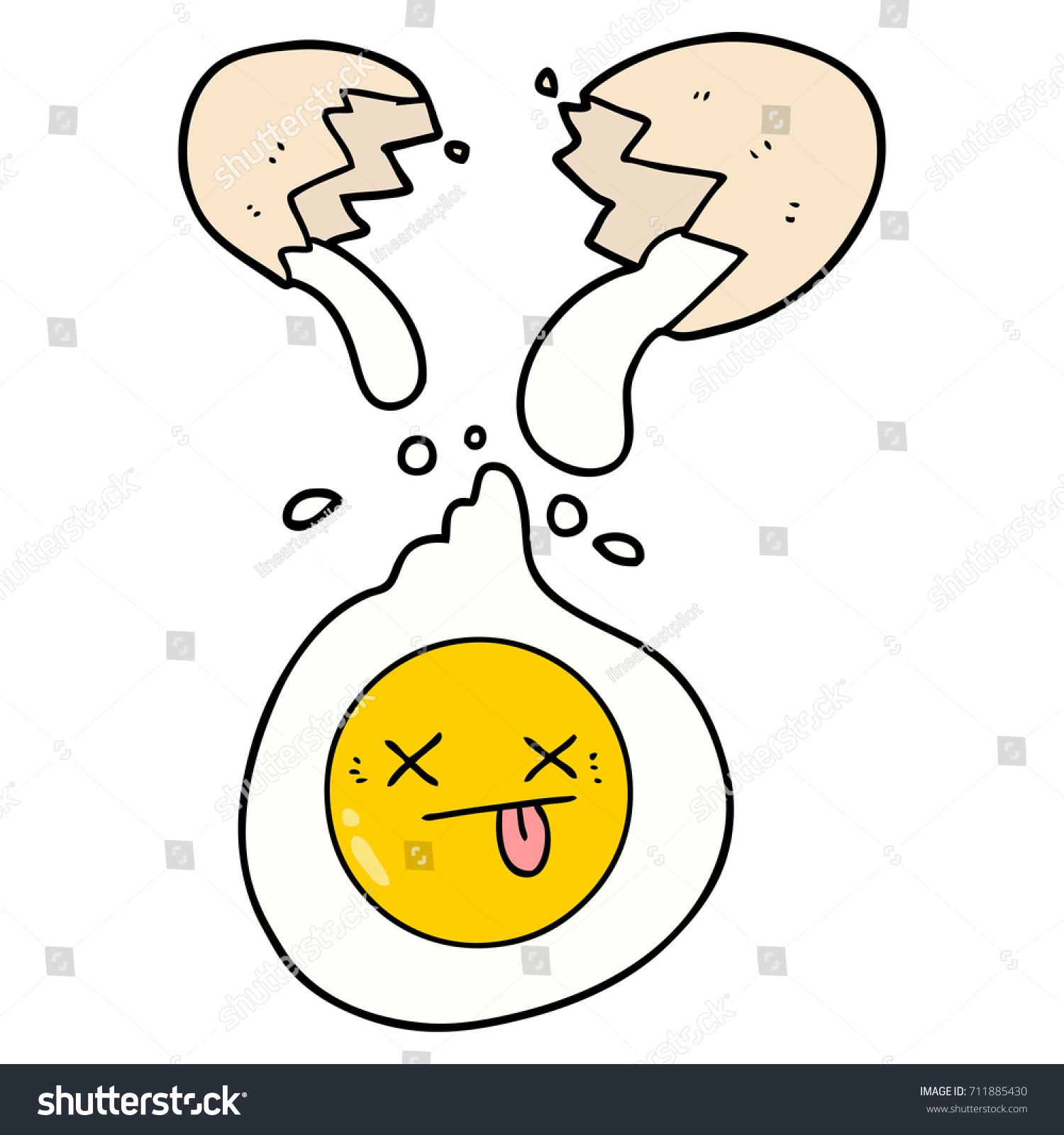 Cartoon Cracked Egg Stock Vector (Royalty Free) 711885430 | Shutterstock