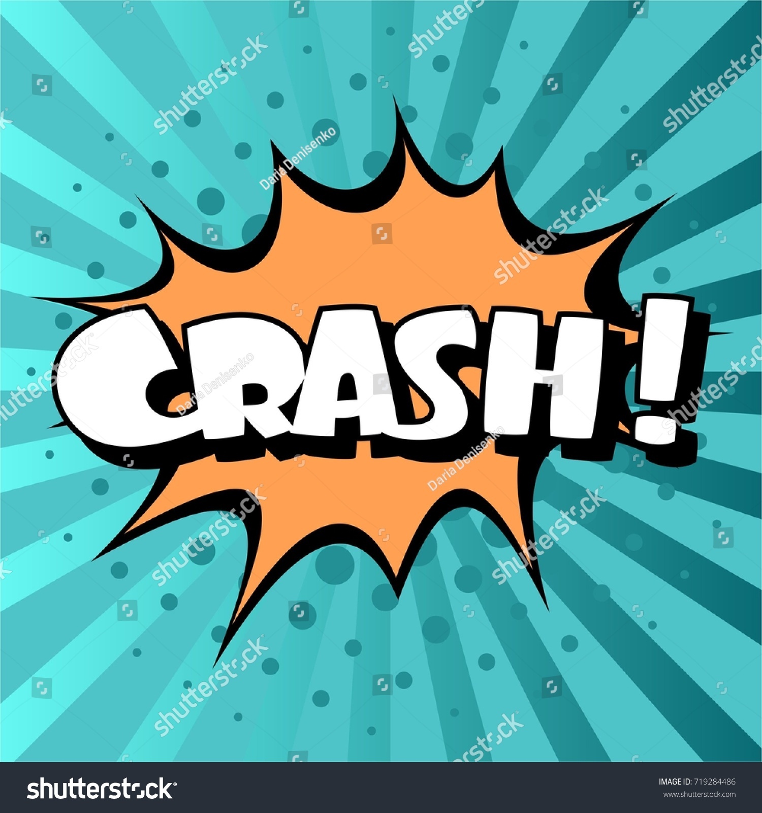 Cartoon Crash Explosion Comic Speech Bubble 스톡 벡터(로열티 프리) 719284486 ...