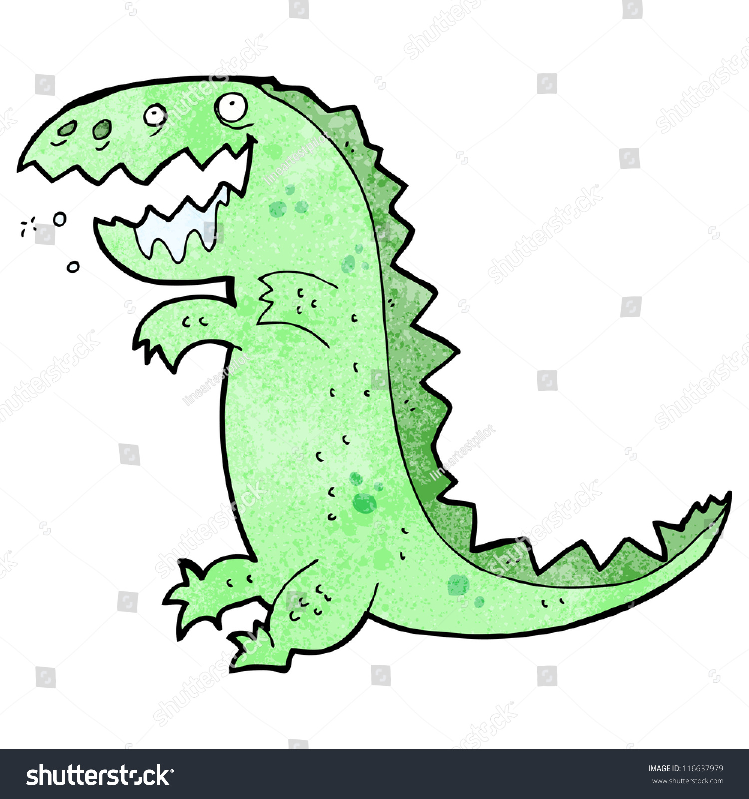 Cartoon Crazy Dinosaur Stock Vector (Royalty Free) 116637979