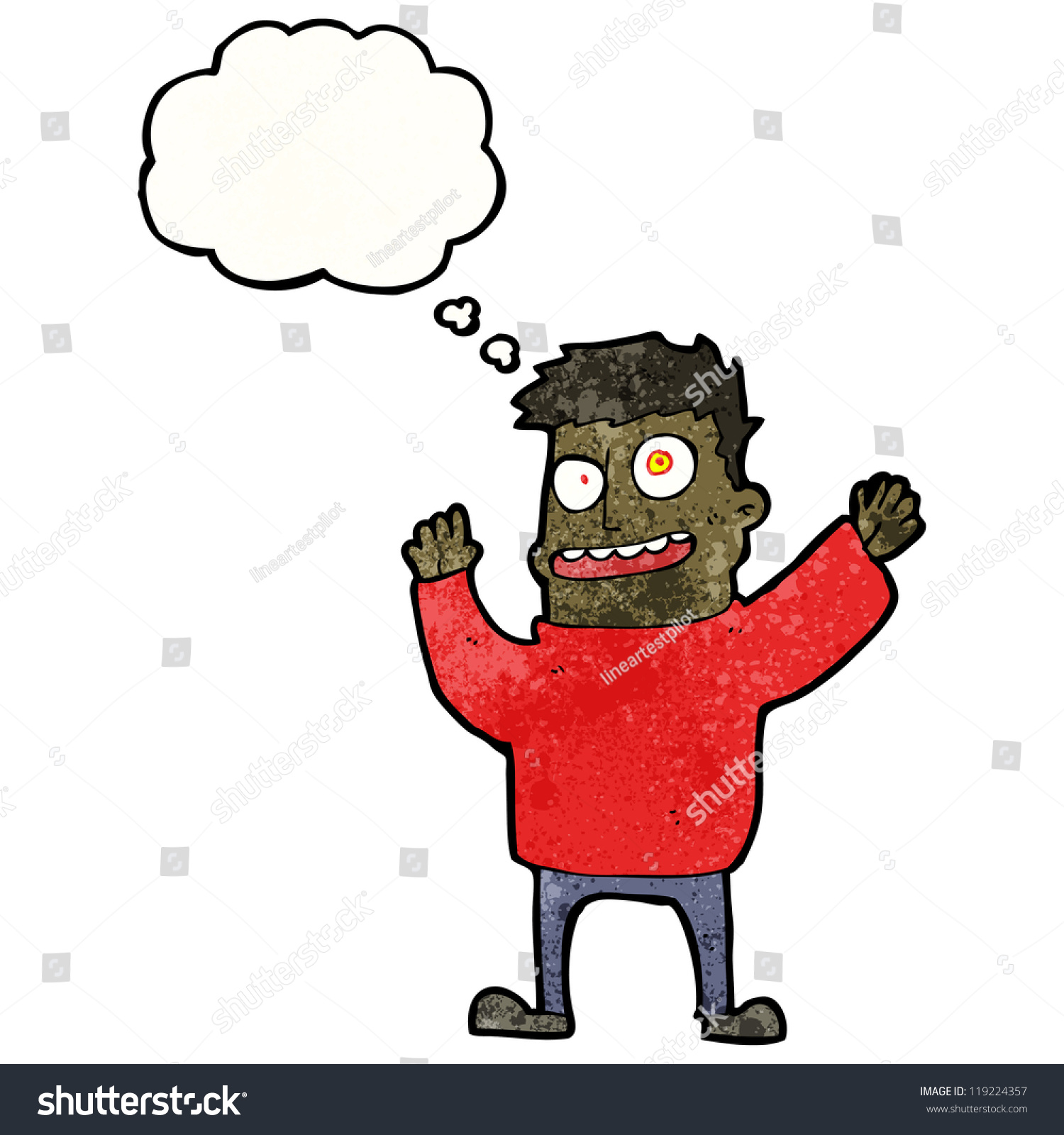 Cartoon Crazy Madman Stock Vector (Royalty Free) 119224357 | Shutterstock