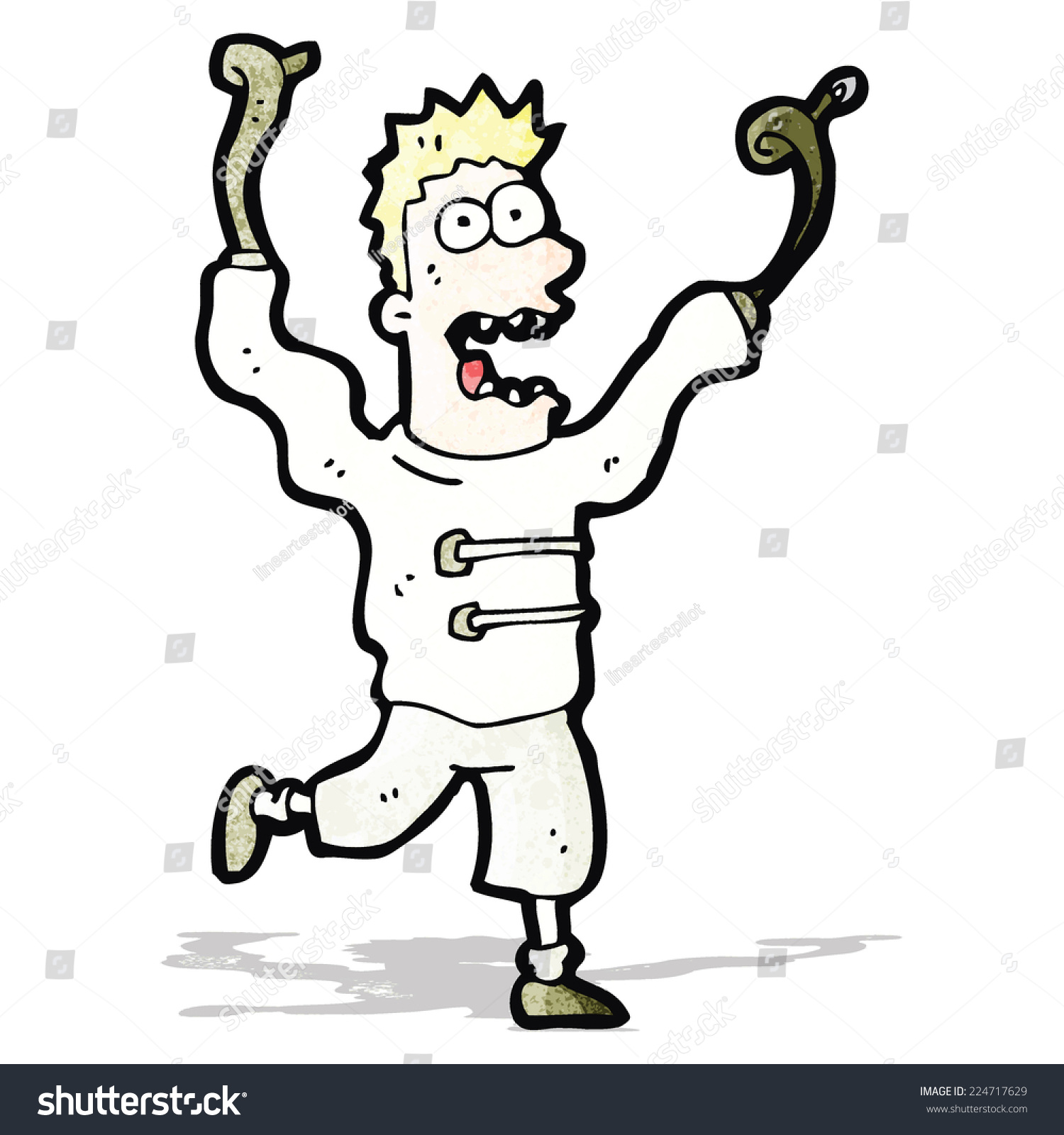 Cartoon Crazy Madman Stock Vector (Royalty Free) 224717629 | Shutterstock