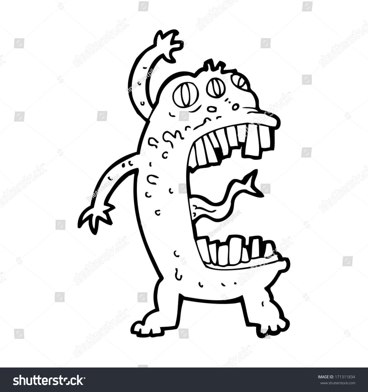 Cartoon Crazy Monster Stock Vector (Royalty Free) 171311834 | Shutterstock