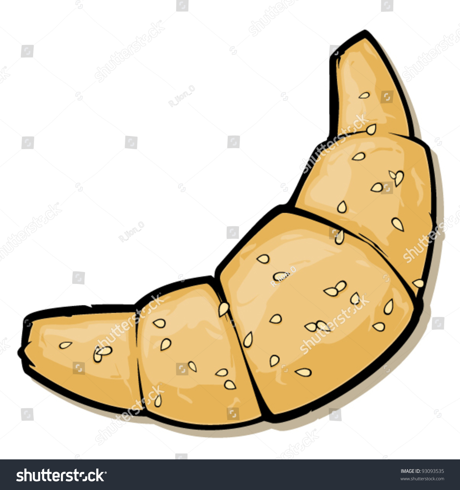 Cartoon Croissant Vector Illustration: เวกเตอร์สต็อก (ปลอดค่าลิขสิทธิ์ ...