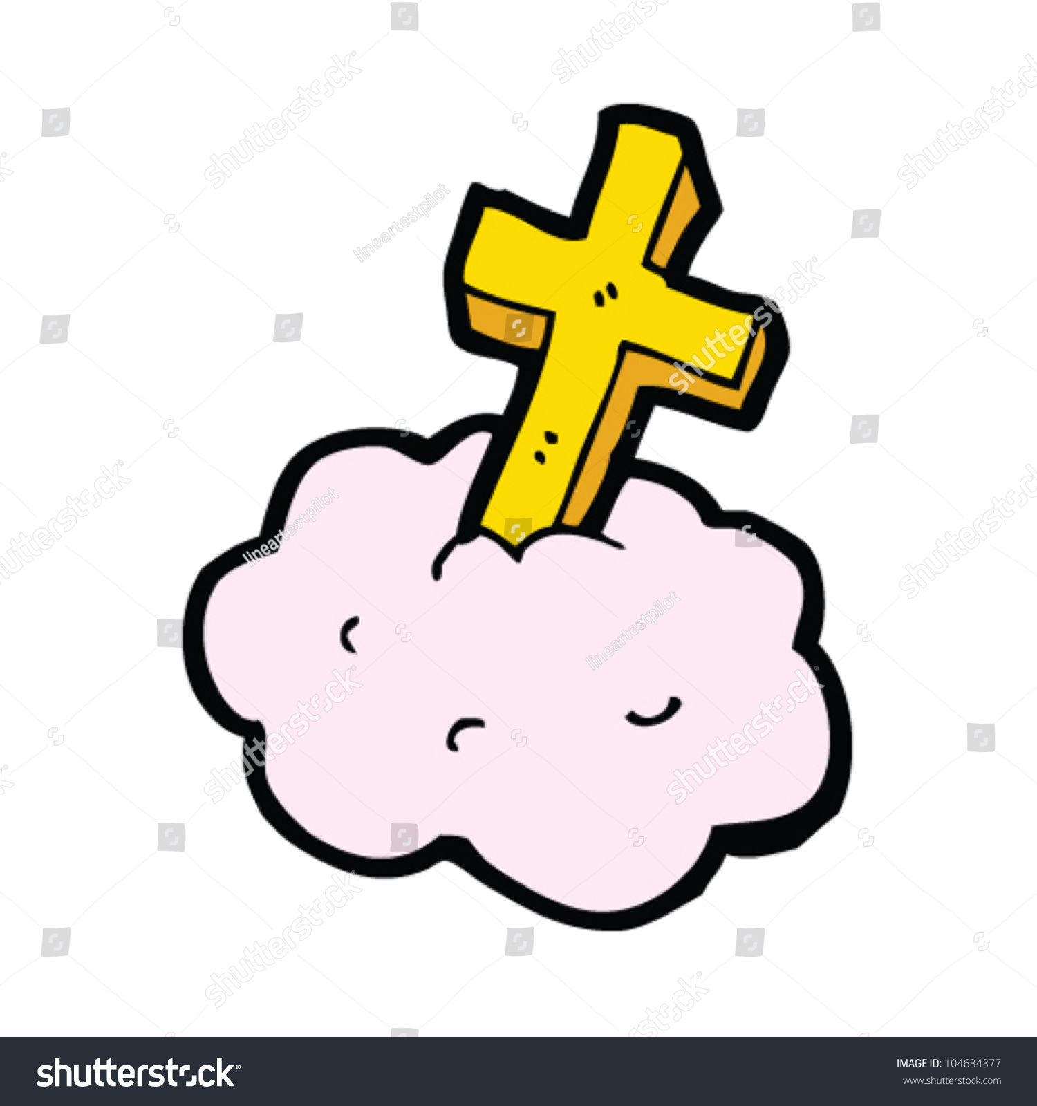 Cartoon Cross On Cloud Stock Vector Illustration 104634377 : Shutterstock
