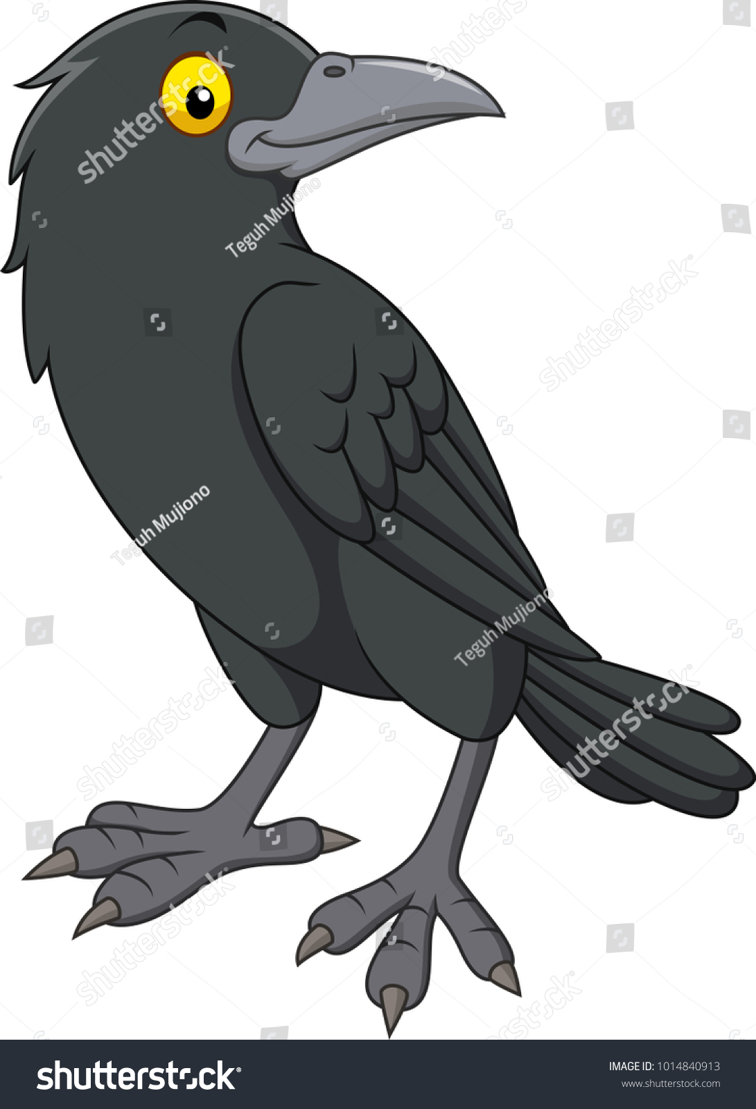 Cartoon Crow Isolated On White Background Stock Vector (Royalty Free ...