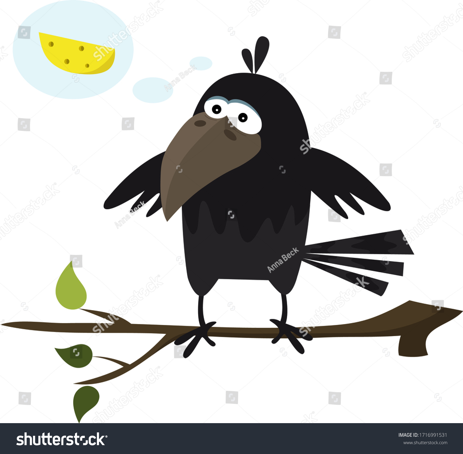 Imagen vectorial de cuervo de caricatura: vector de stock (libre de ...