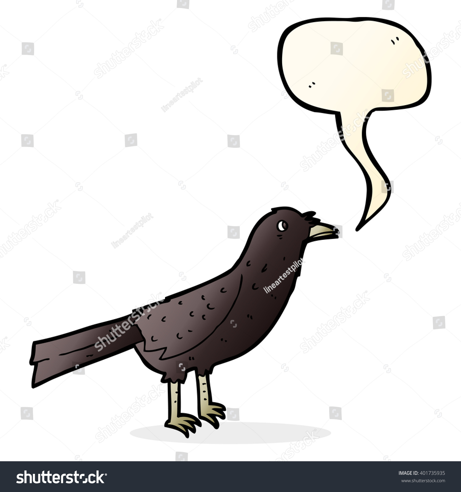 Cartoon Crow Speech Bubble Stock Vector (Royalty Free) 401735935 ...