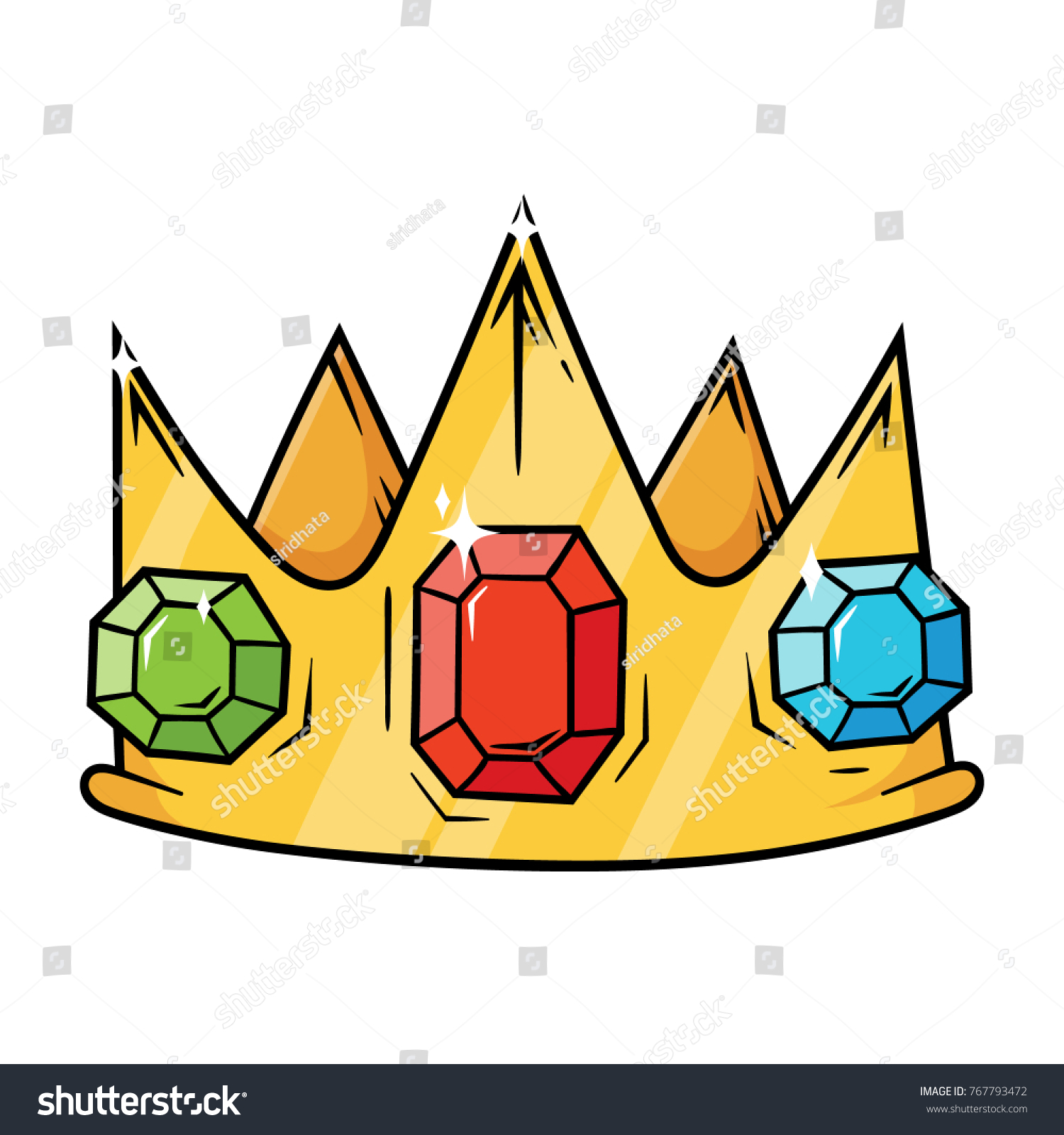 Cartoon Crown Vector Illustration Stock Vector (Royalty Free) 767793472