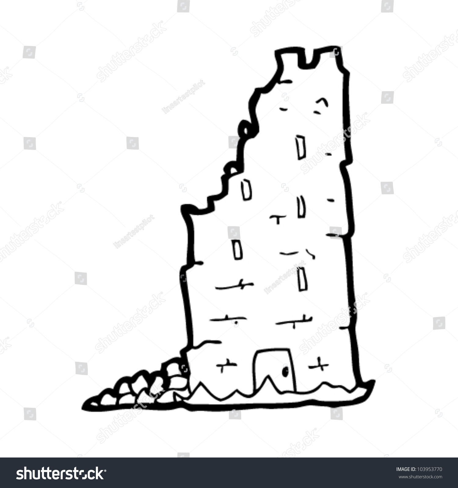 Cartoon Crumbling Old Tower Stock Vector (Royalty Free) 103953770 ...