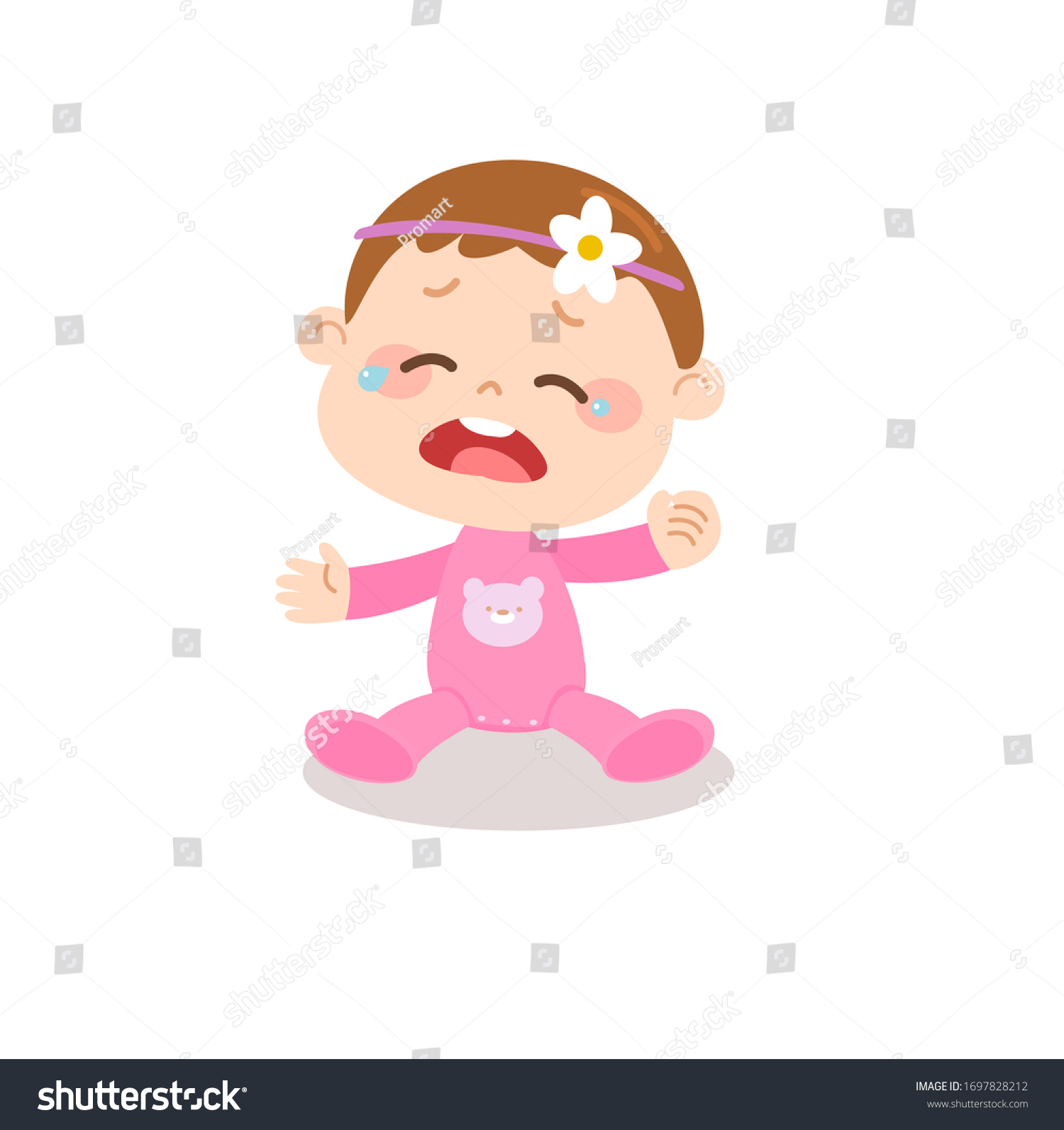 Cartoon Cry Baby Character Vector Stock Vector (Royalty Free) 1697828212