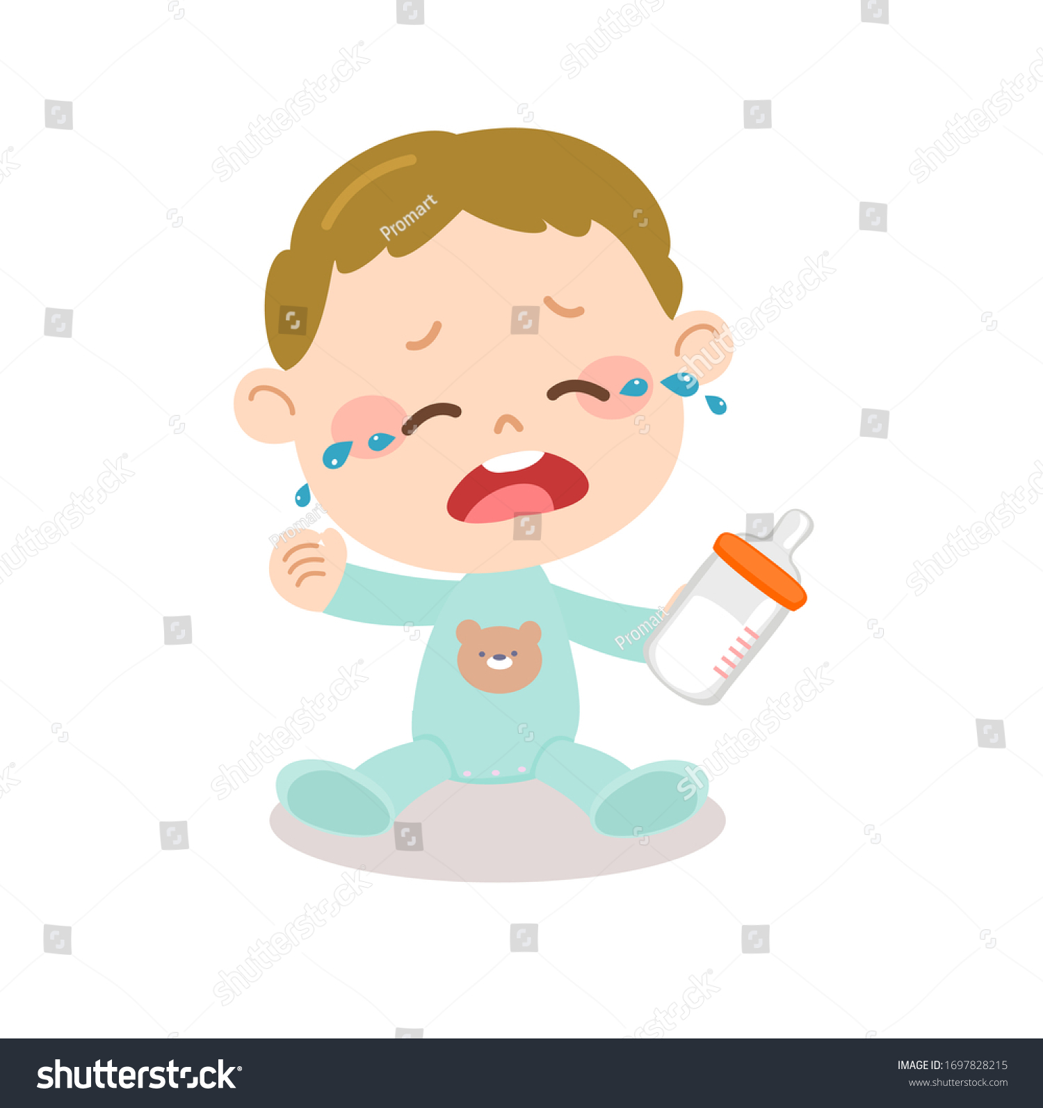 Cartoon Cry Baby Character Vector Stock Vector (Royalty Free) 1697828215