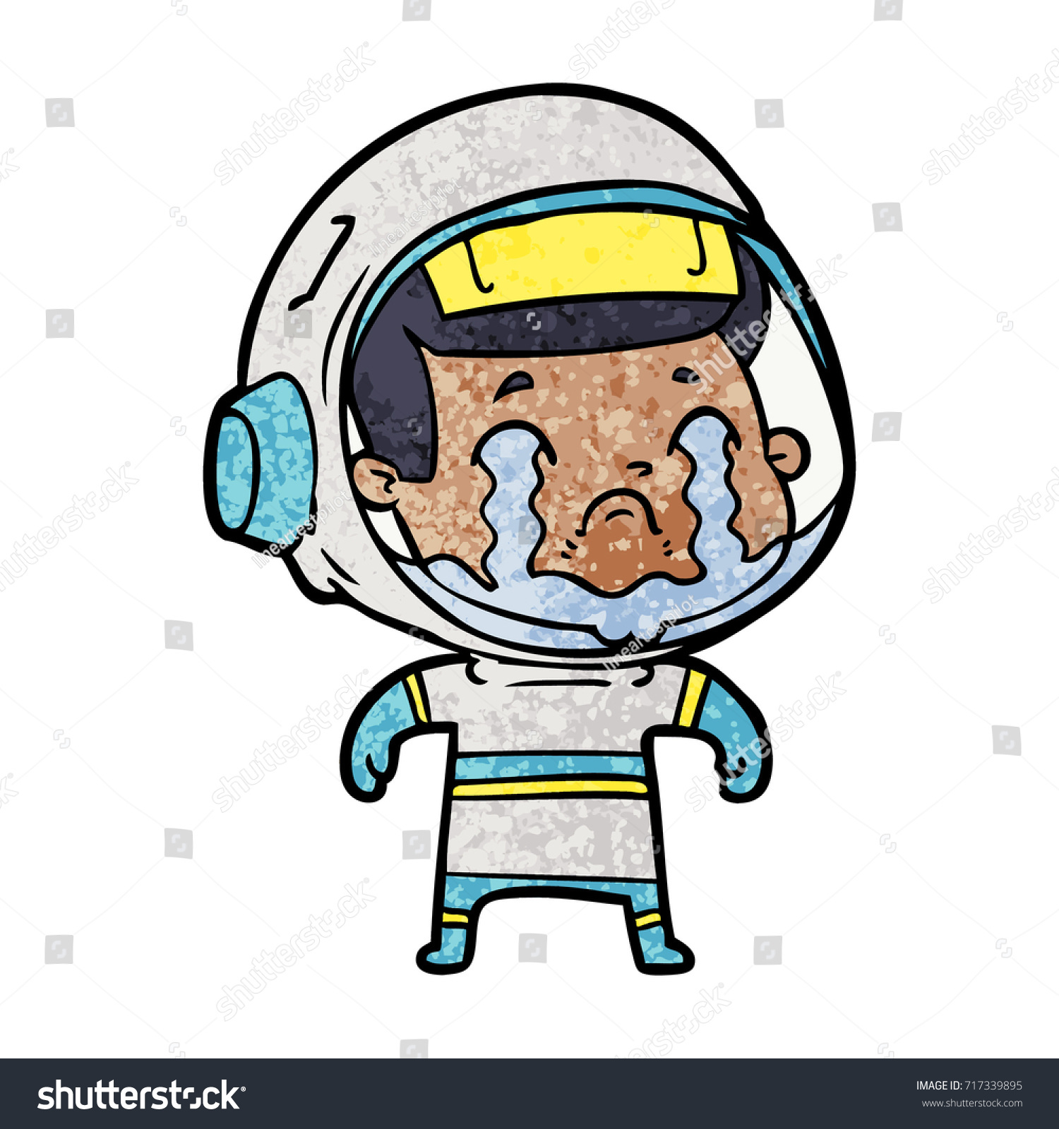 Cartoon Crying Astronaut Stock Vector (Royalty Free) 717339895